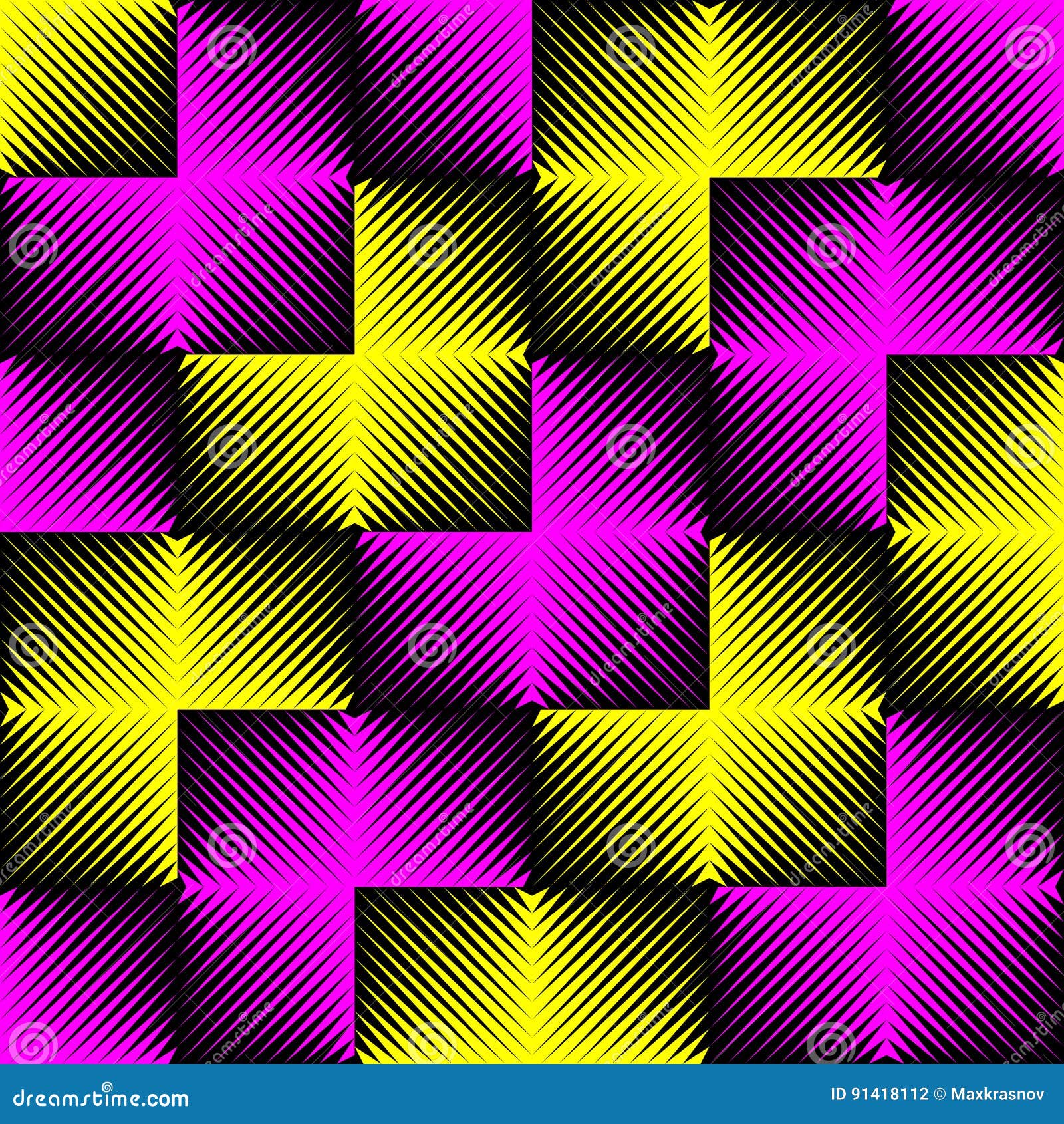 Seamless Neon Light Pattern. Abstract Pink and Yellow Geometric Stock ...