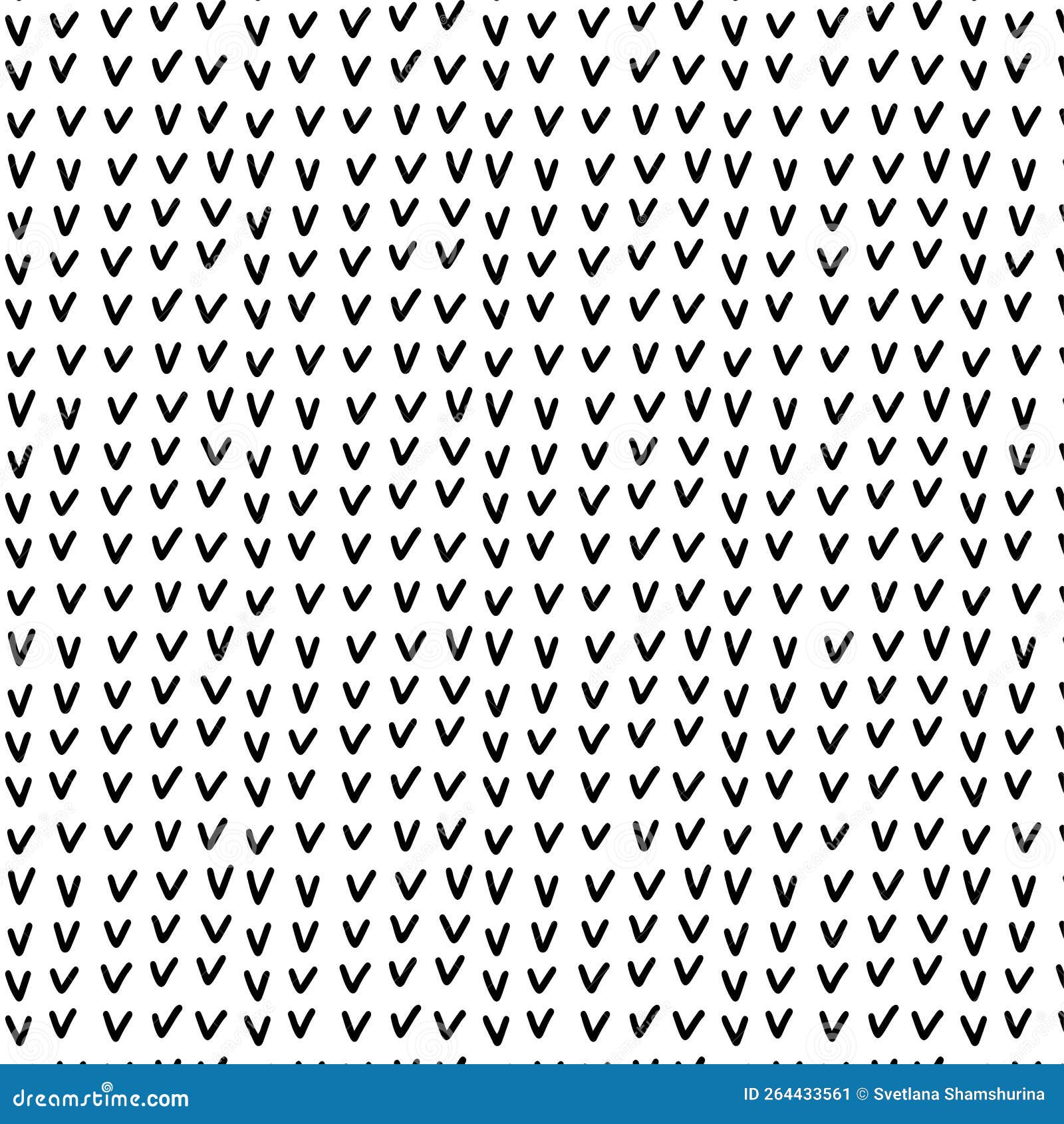 Seamless Neutral Pattern with Hand Drawn Check Marks. Black on White ...