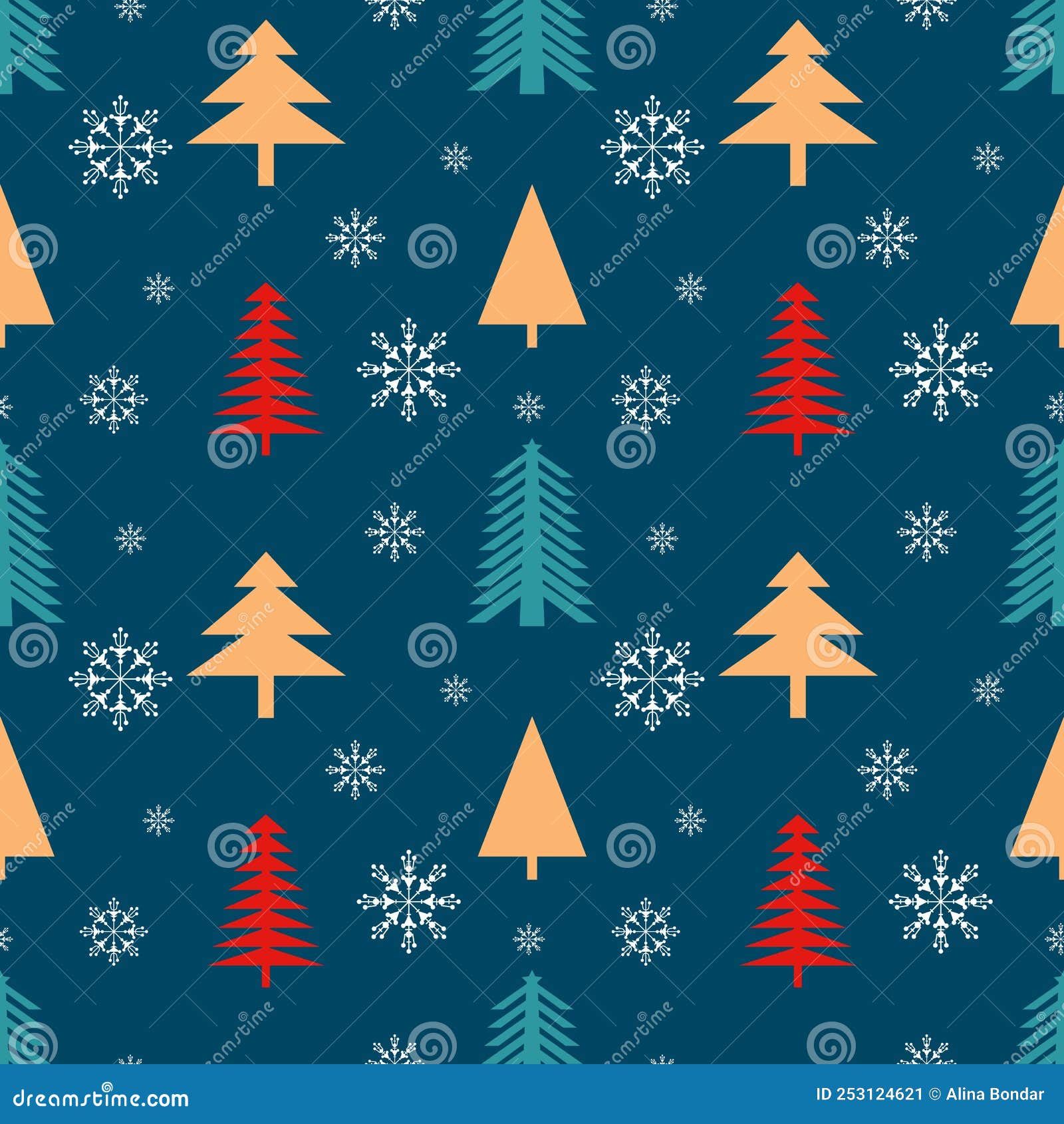 Seamless New Year and Christmas Pattern in Scandinavian Style Stock ...