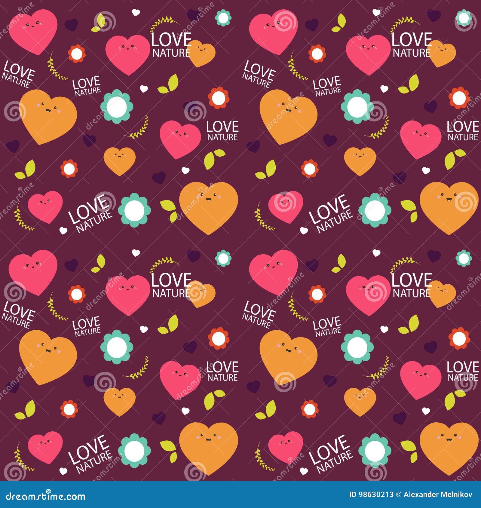 Seamless Nice Hearts Patterns Stock Vector - Illustration of design ...