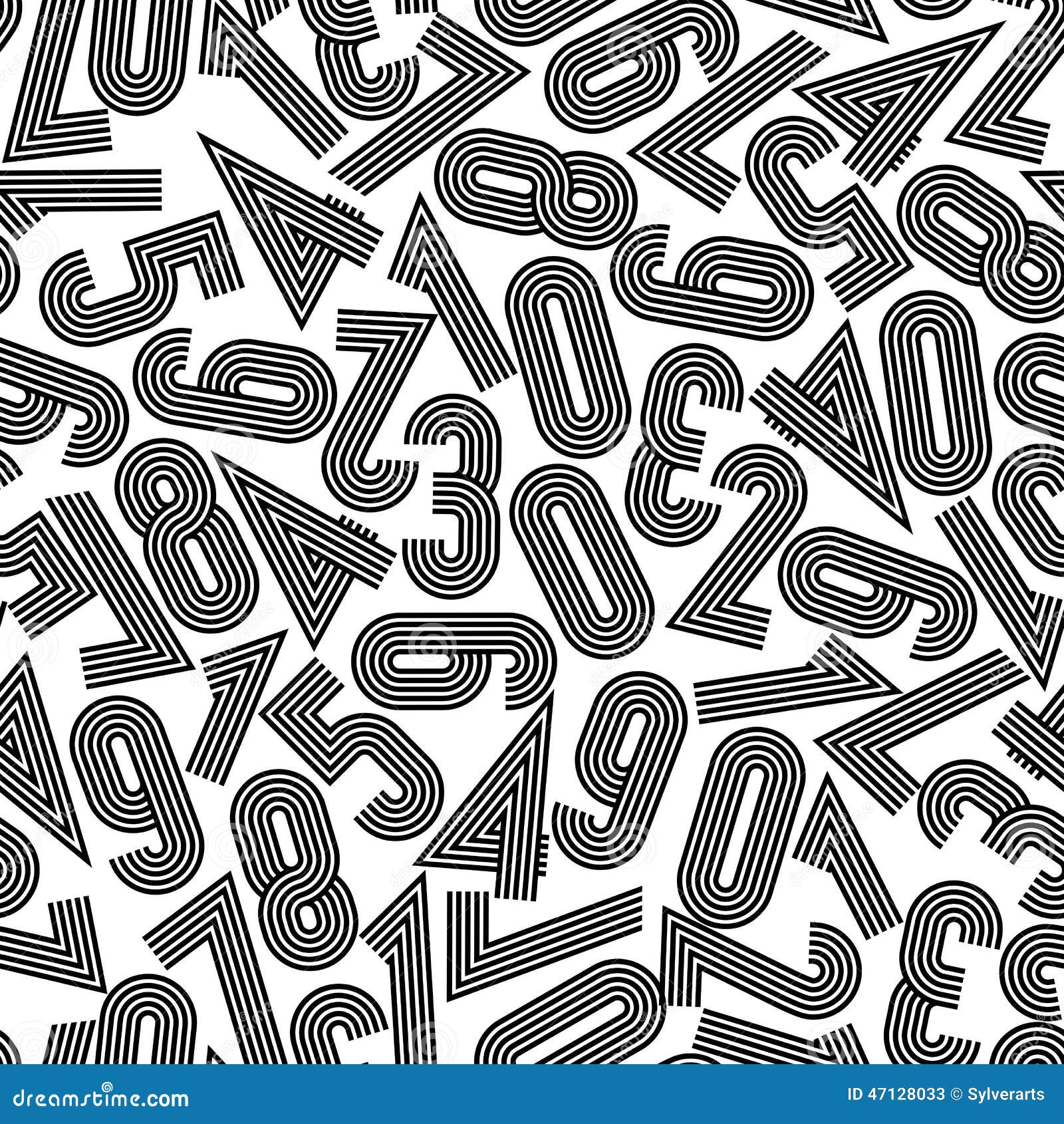 Seamless Numbers Pattern, Vector Illustration | CartoonDealer.com #49367918