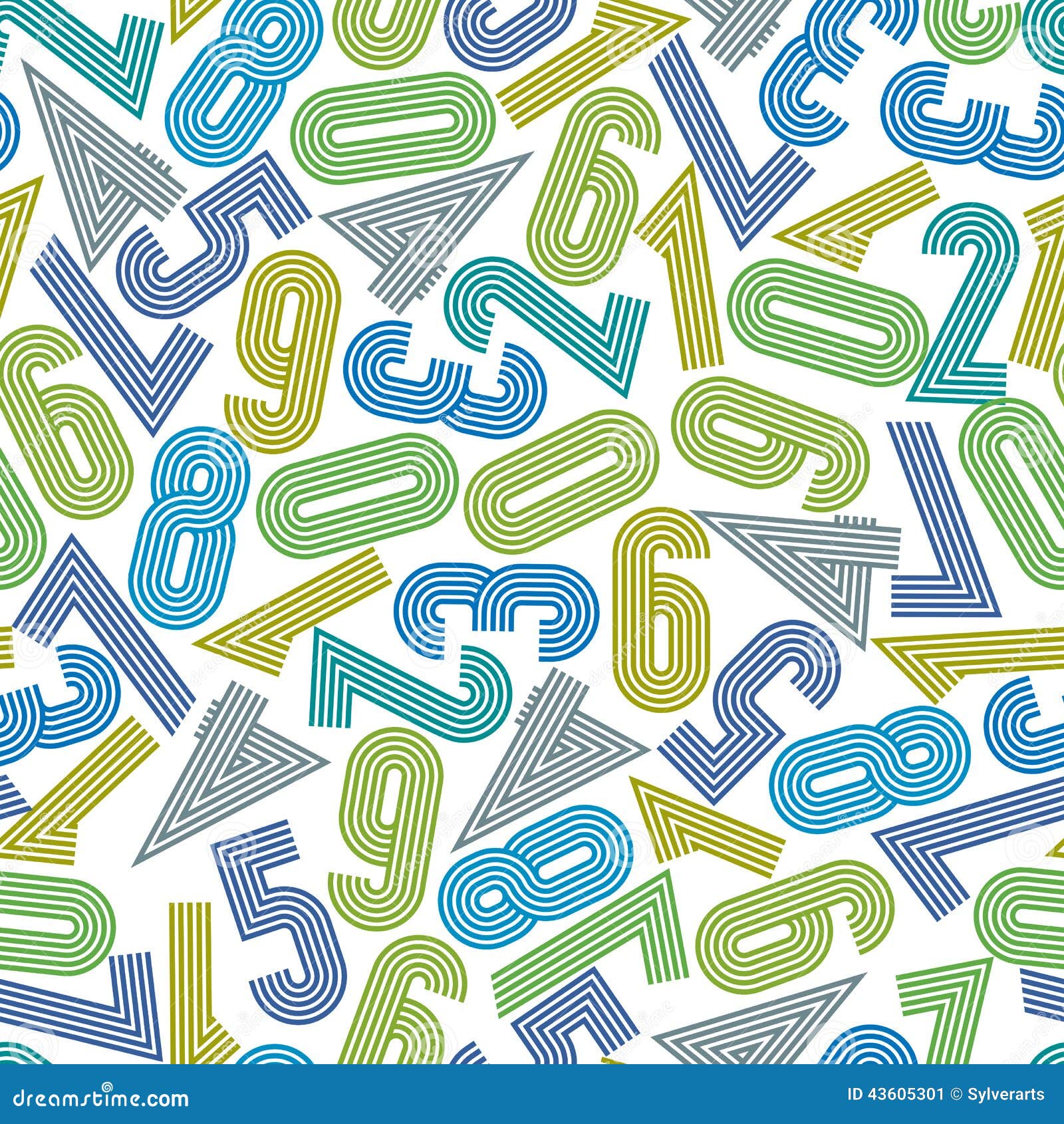 Seamless Numbers Pattern, Vector Illustration | CartoonDealer.com #49367918