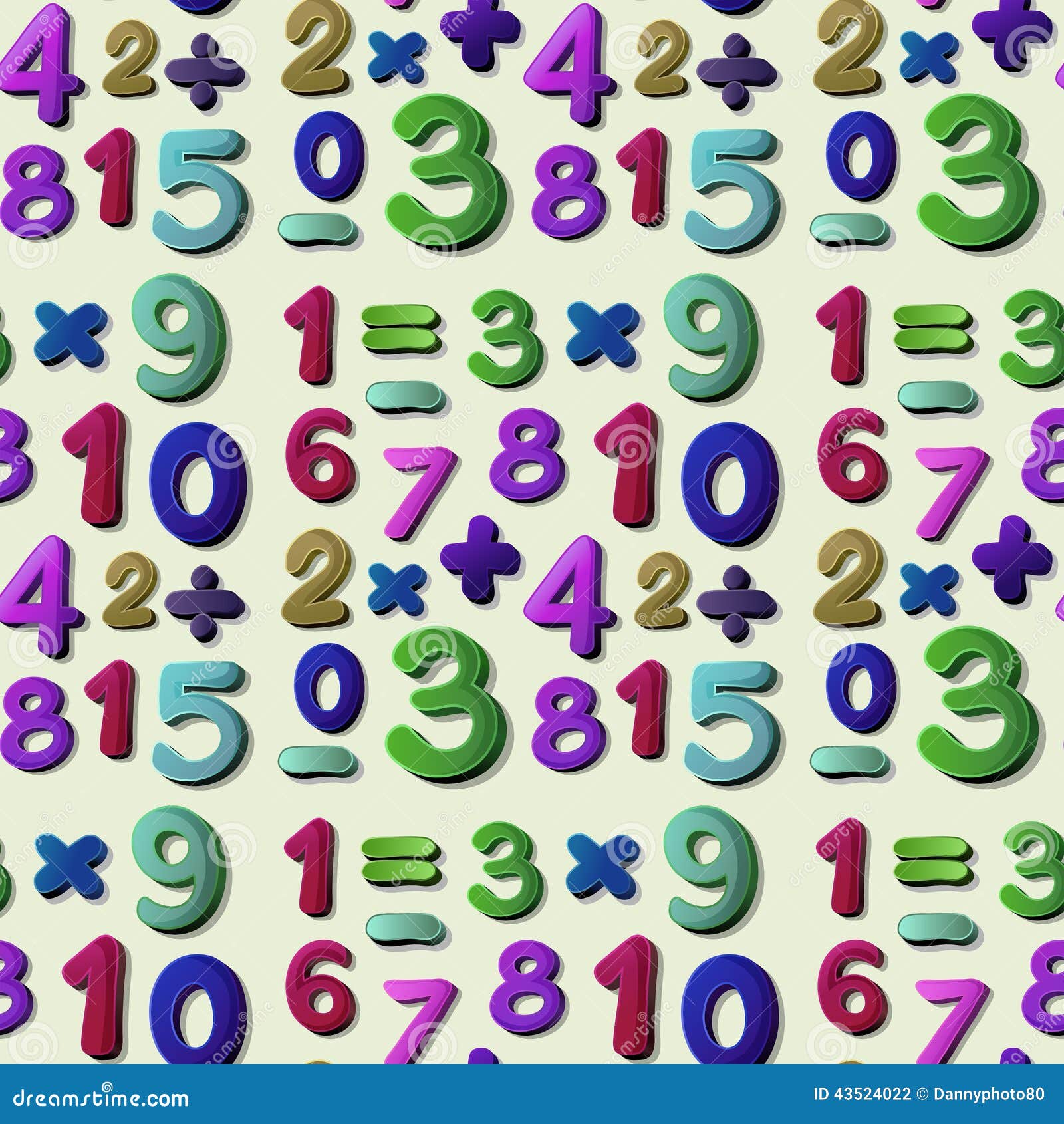 Seamless numbers stock vector. Illustration of eight - 43524022