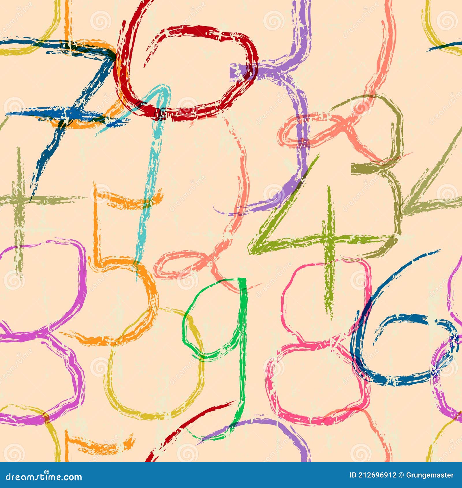 Seamless Numbers Pattern, Vector Illustration | CartoonDealer.com #49367918