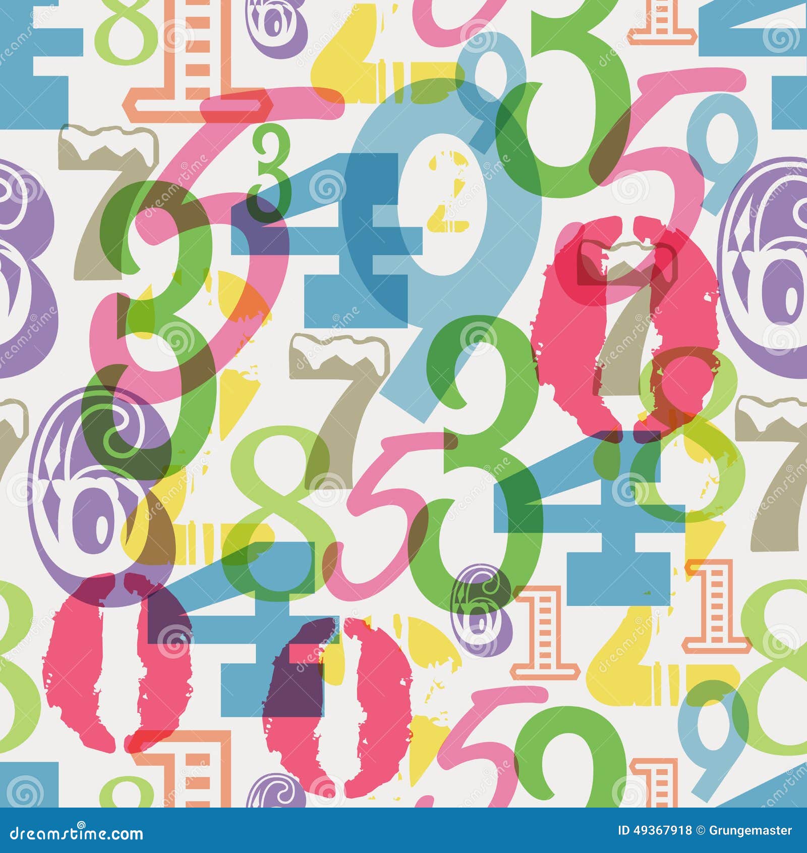 Seamless numbers pattern, stock vector. Illustration of eight - 49367918