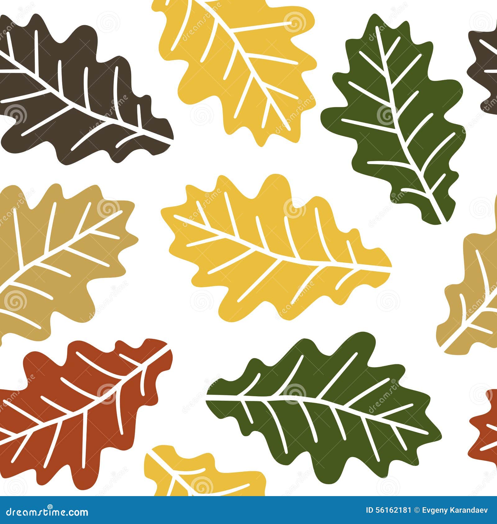 Seamless Oak Leaves Pattern Stock Vector - Illustration of paper ...