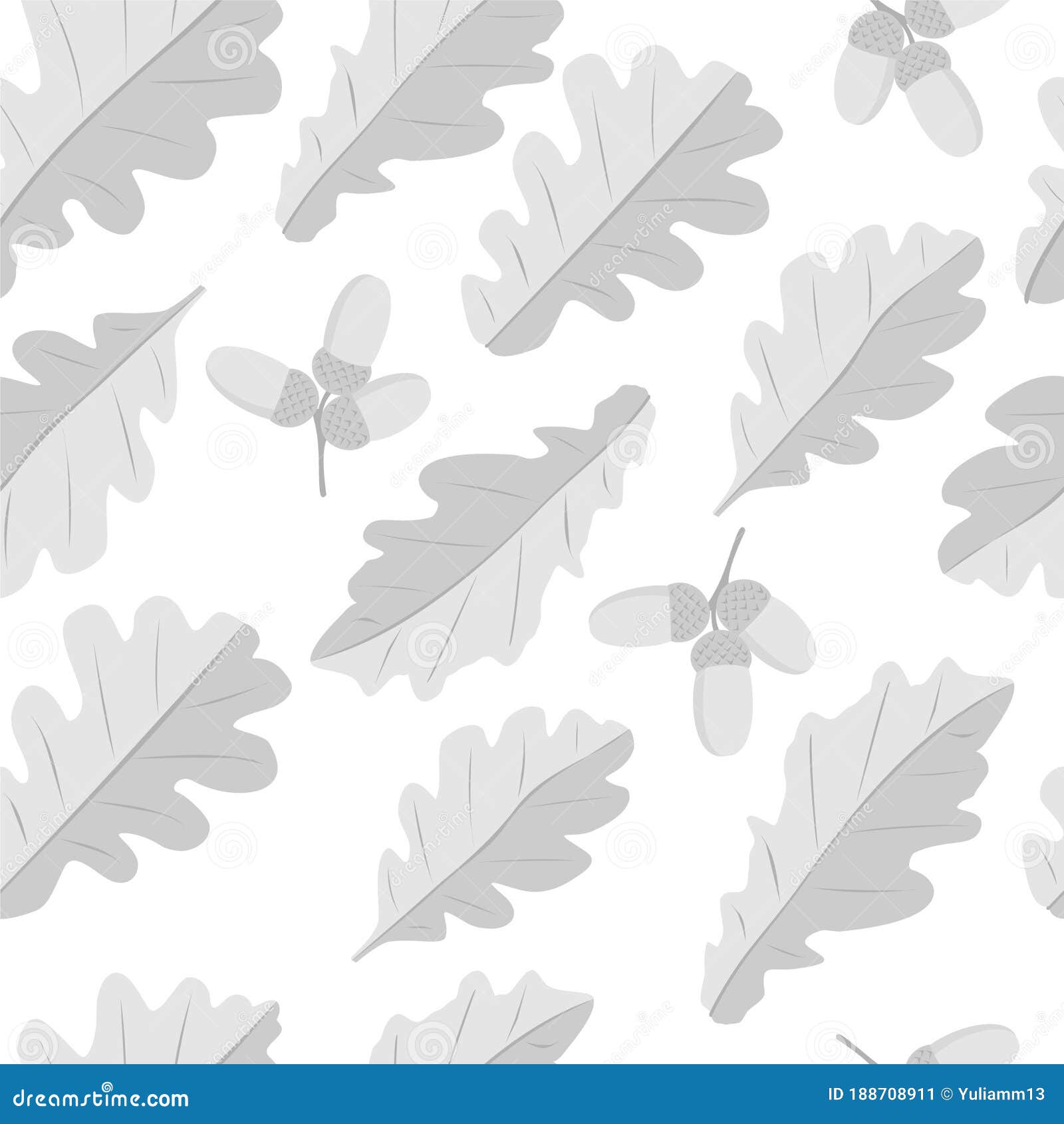 Seamless oak pattern stock vector. Illustration of autumn - 188708911