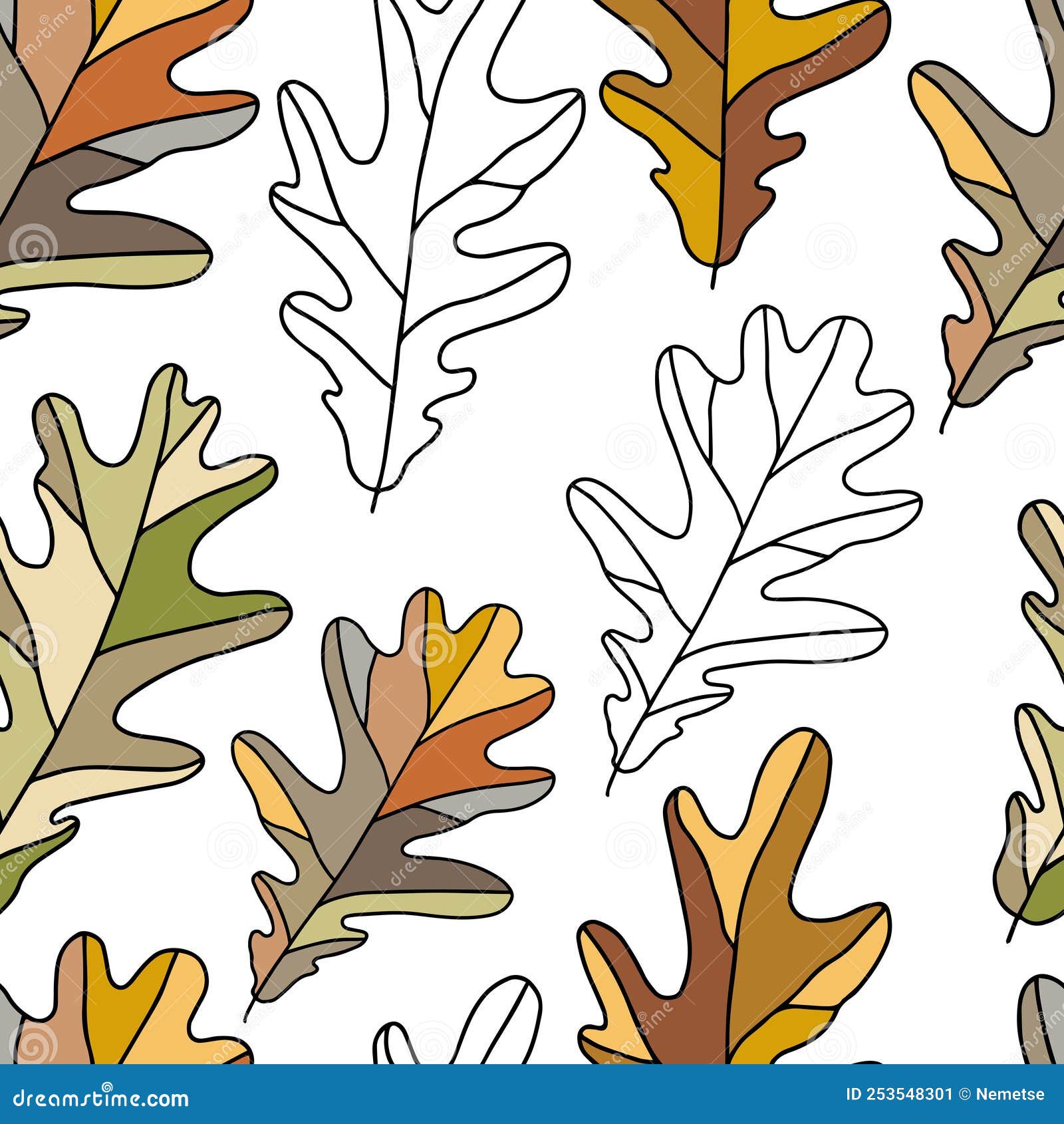 Oak leaves stock vector. Illustration of natural, green - 253548301