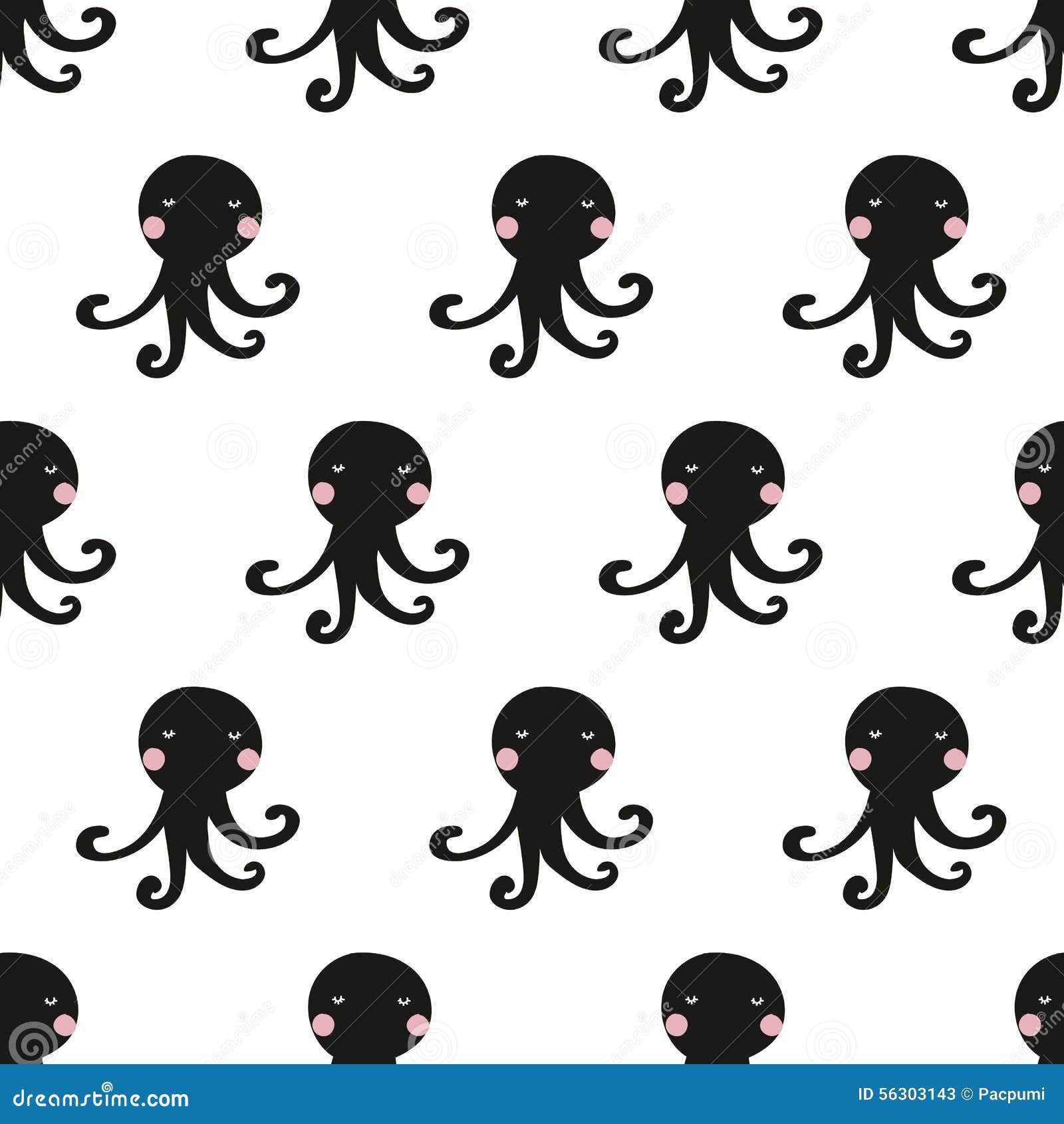 Seamless octopus pattern stock vector. Illustration of print - 56303143