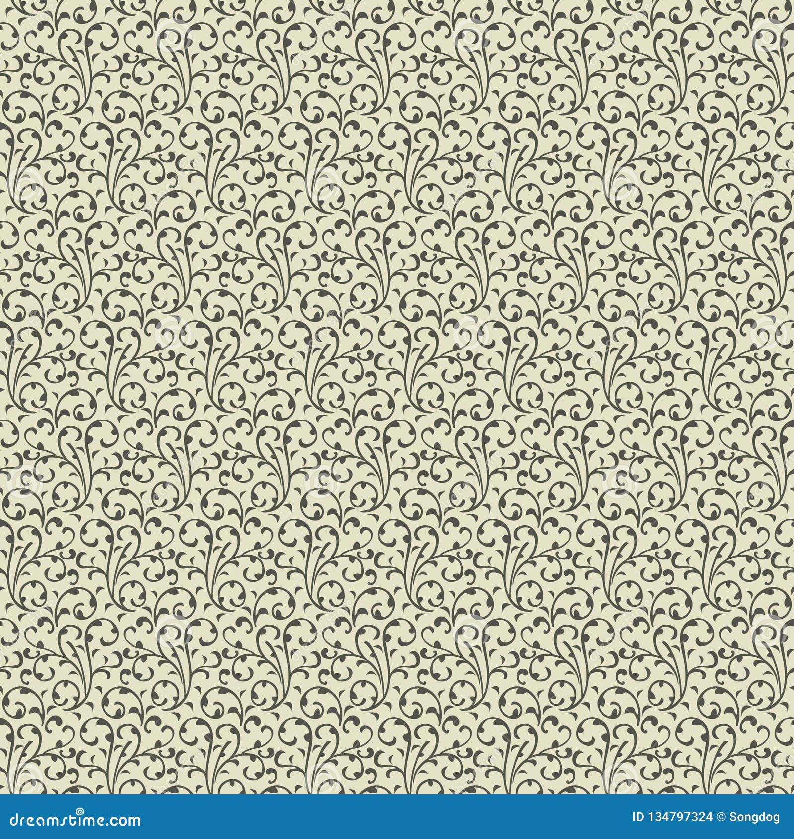 Seamless Off White & Grey Vine Pattern Stock Illustration ...