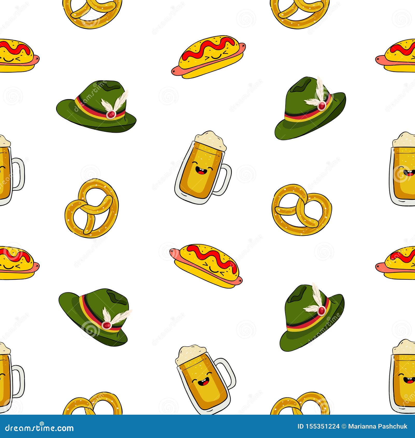 Seamless Oktoberfest Pattern Background on White.Oktoberfest Background ...