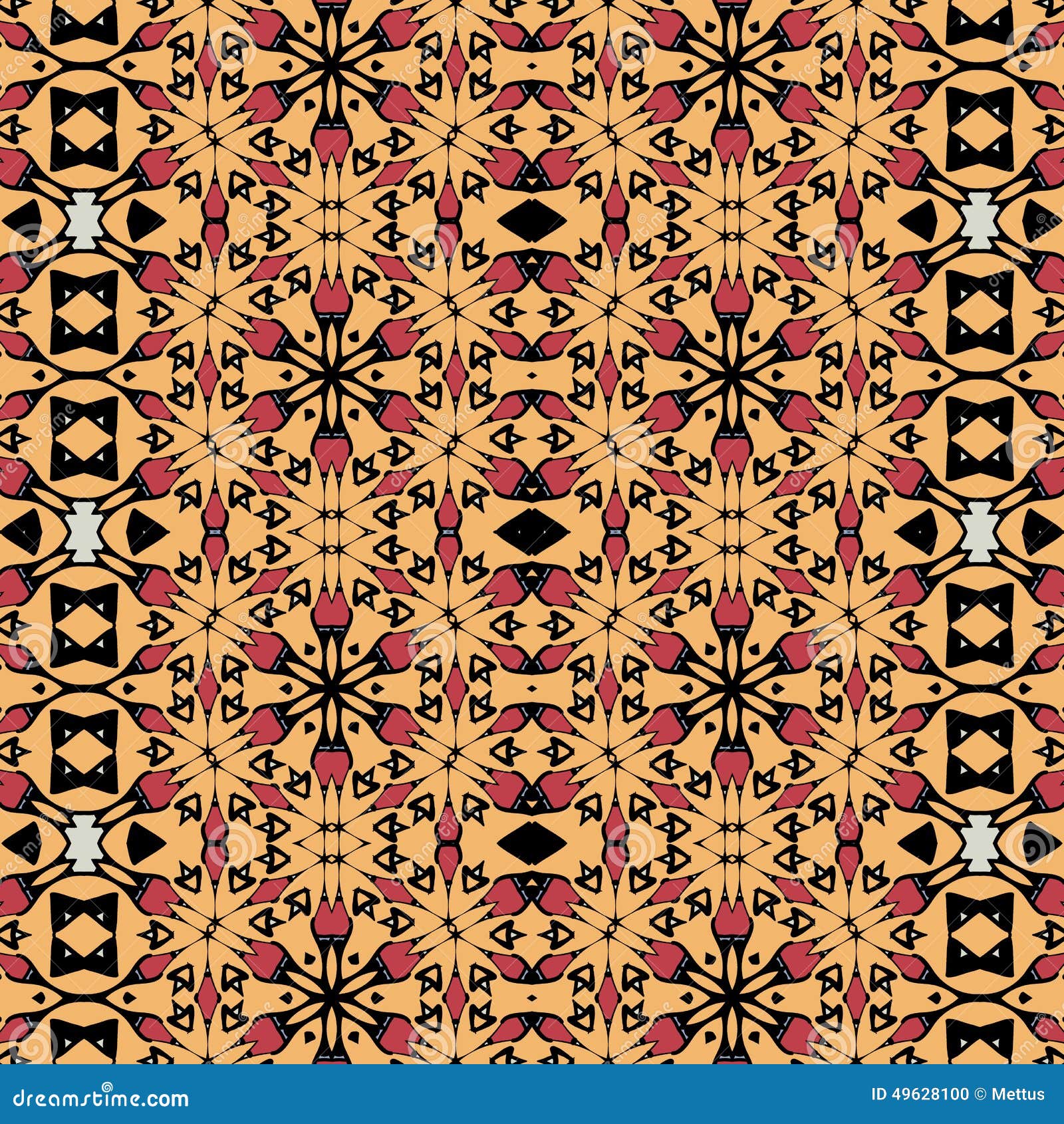 Seamless Old-fashioned Oriental Pattern Stock Vector - Illustration of ...