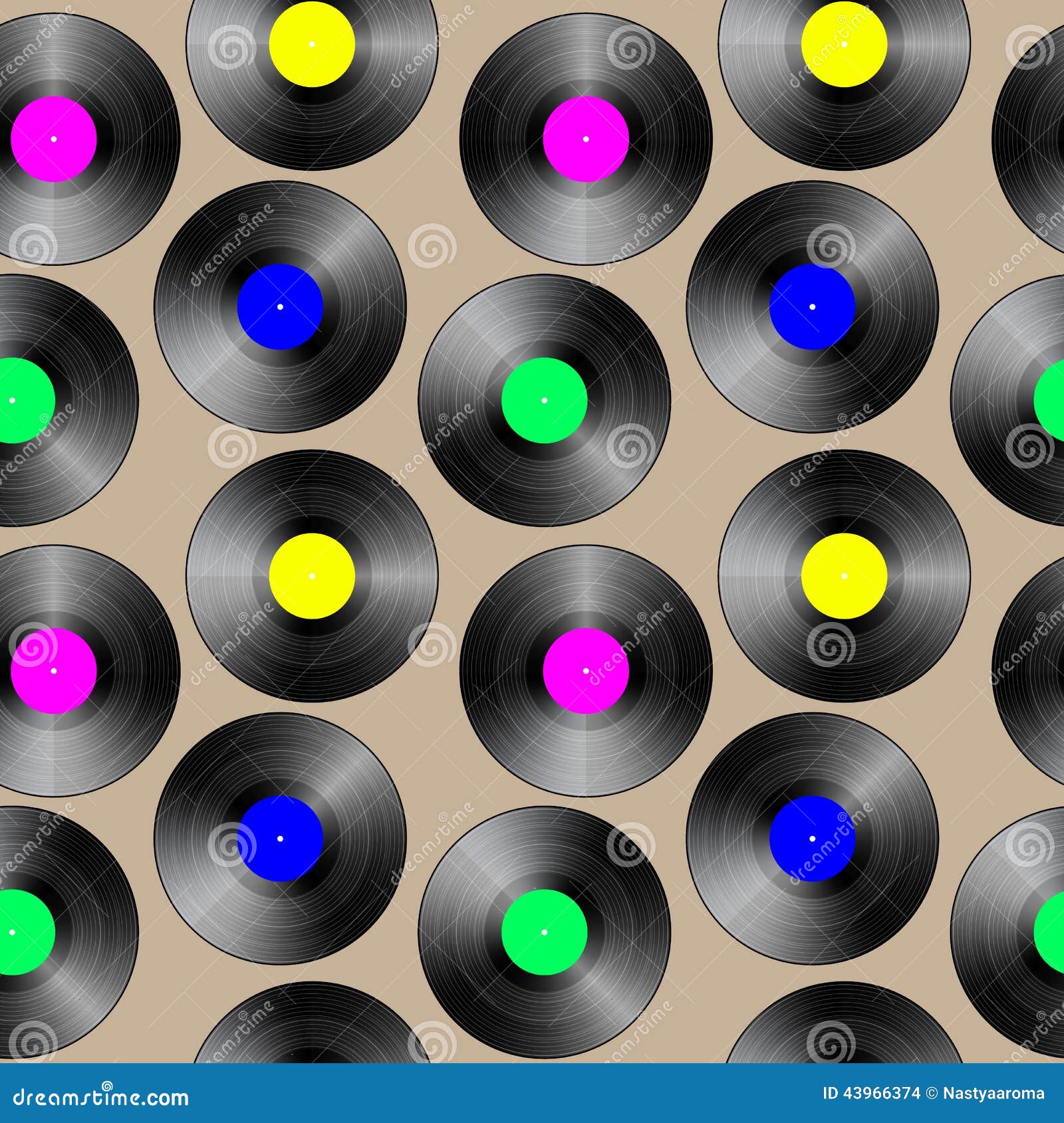 Seamless Old Vinyl Records Background Stock Vector - Illustration of ...