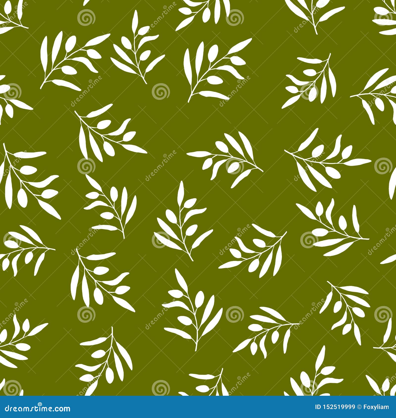 Seamless Olive Branch Pattern Stock Vector - Illustration of natural ...