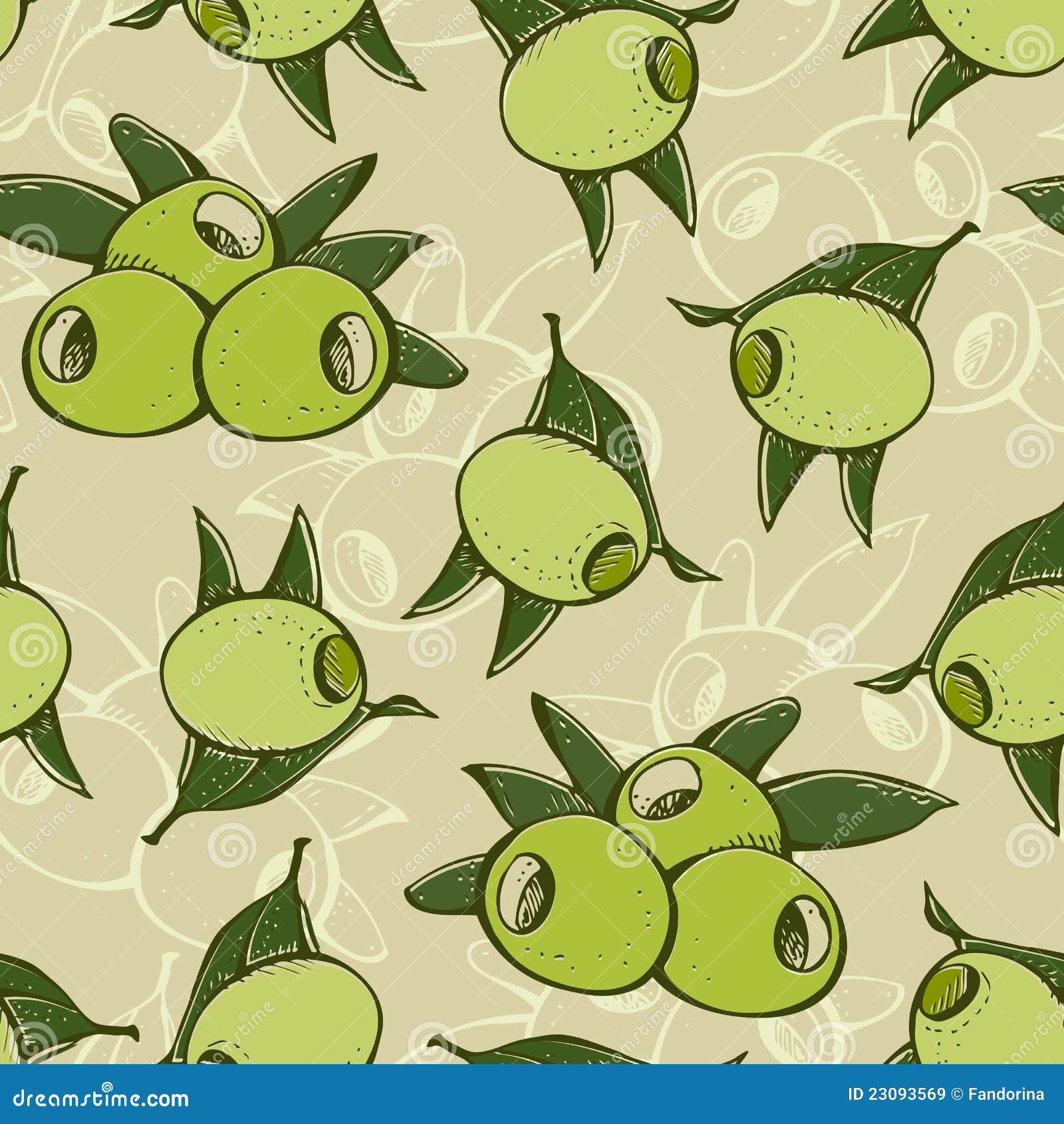 Seamless olive pattern stock vector. Illustration of freshness - 23093569