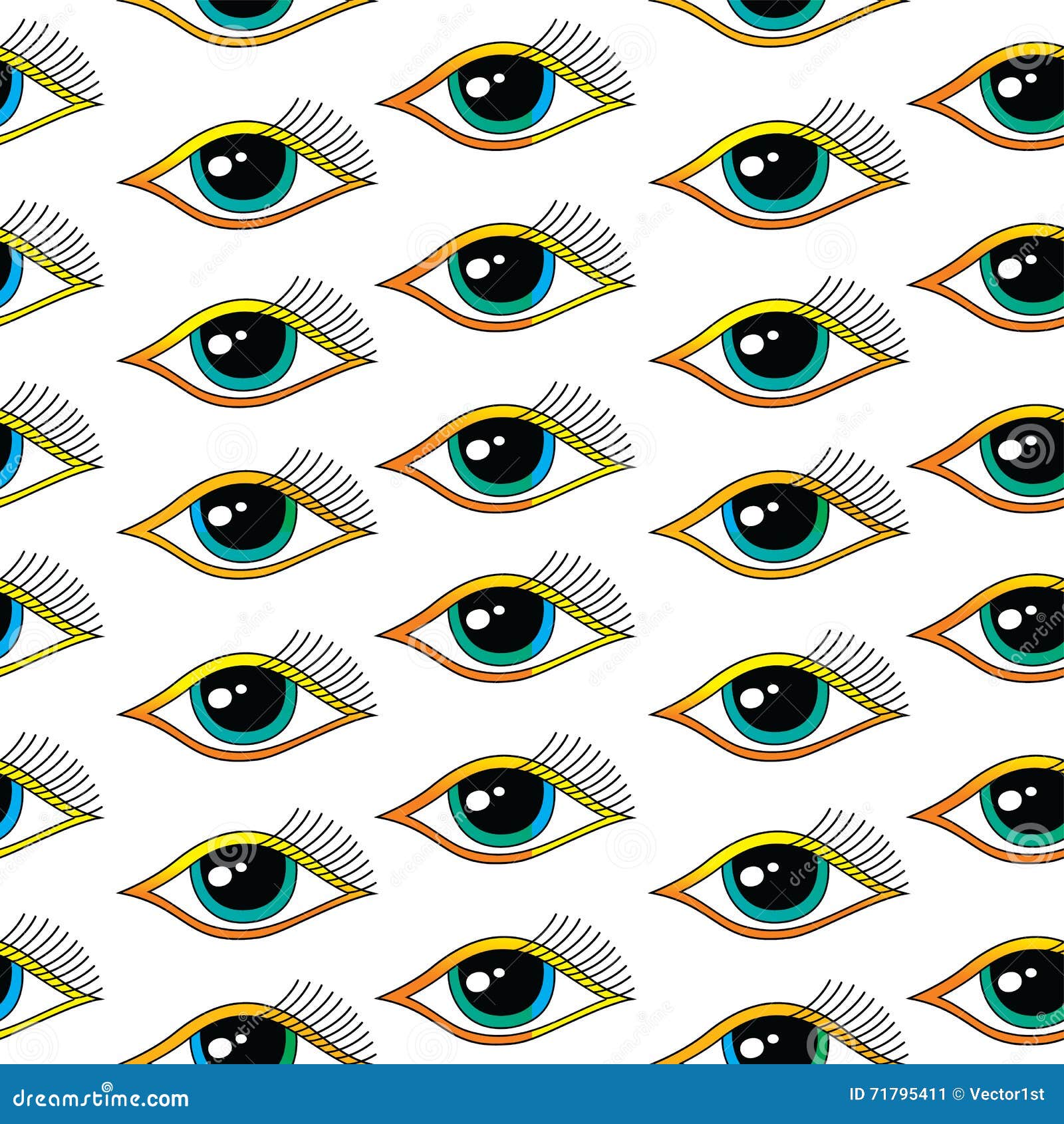 Seamless one eye pattern stock vector. Illustration of background ...