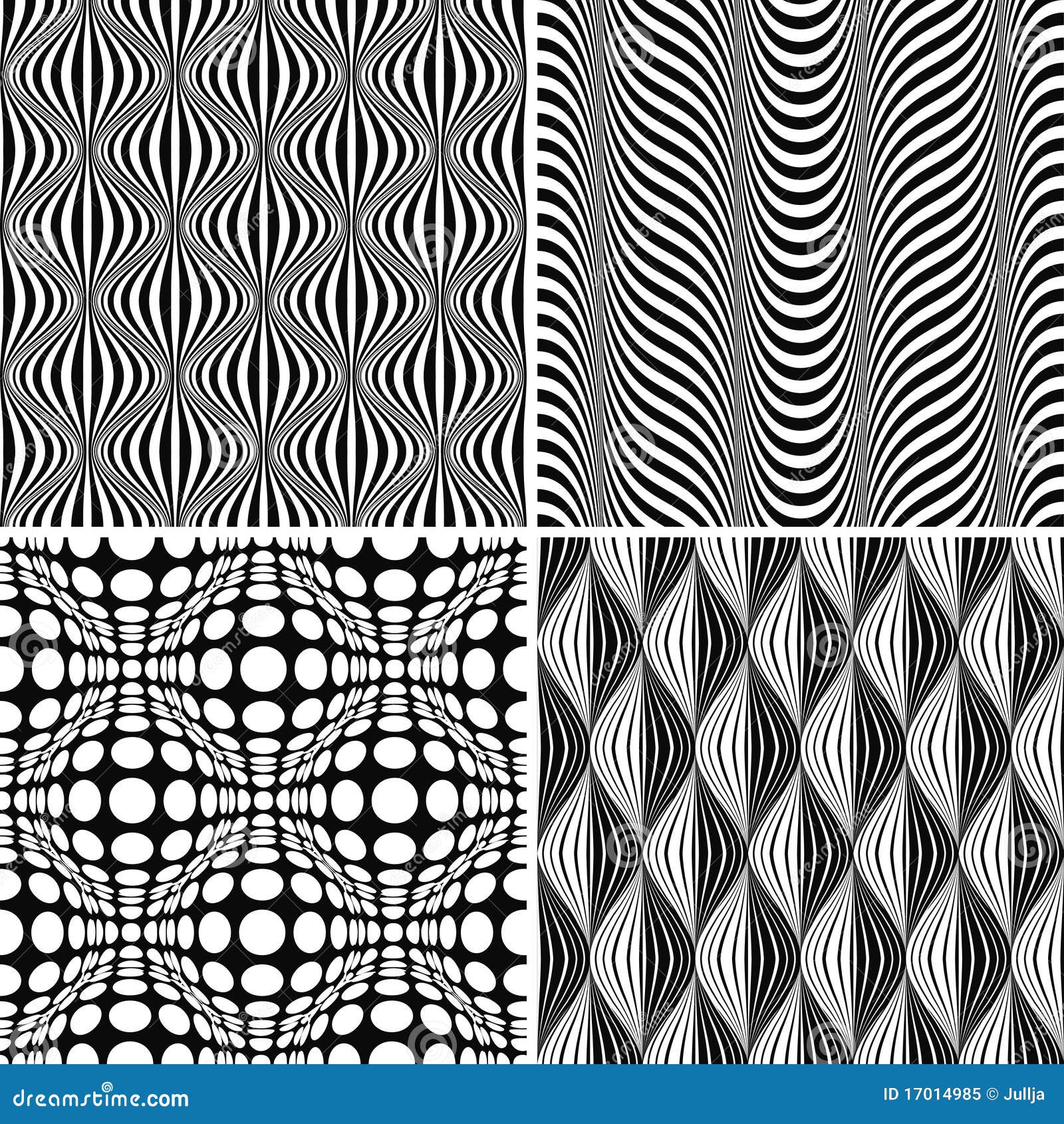 Seamless Op Art Background Pattern Set Stock Vector - Illustration of ...