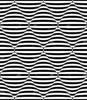 Seamless Op Art Diamonds Pattern. Wavy Lines Texture Stock Vector ...