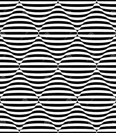 Seamless Op Art Diamonds Pattern. Wavy Lines Texture Stock Vector ...
