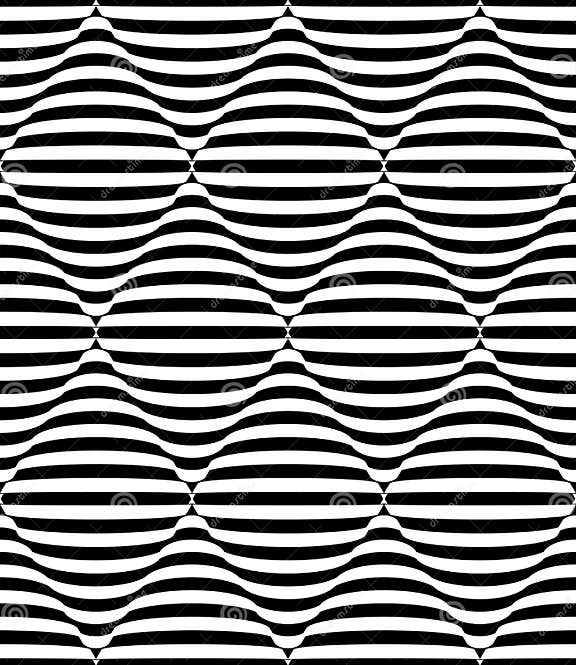 Seamless Op Art Diamonds Pattern. Wavy Lines Texture Stock Vector ...