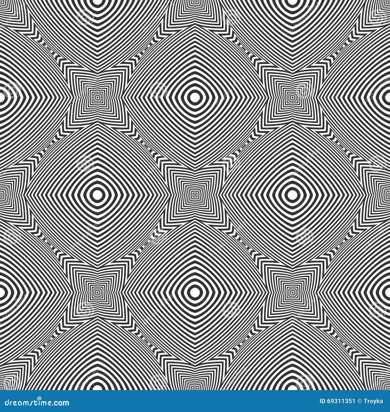 Seamless Op Art Geometric Pattern. Stock Vector - Illustration of ...
