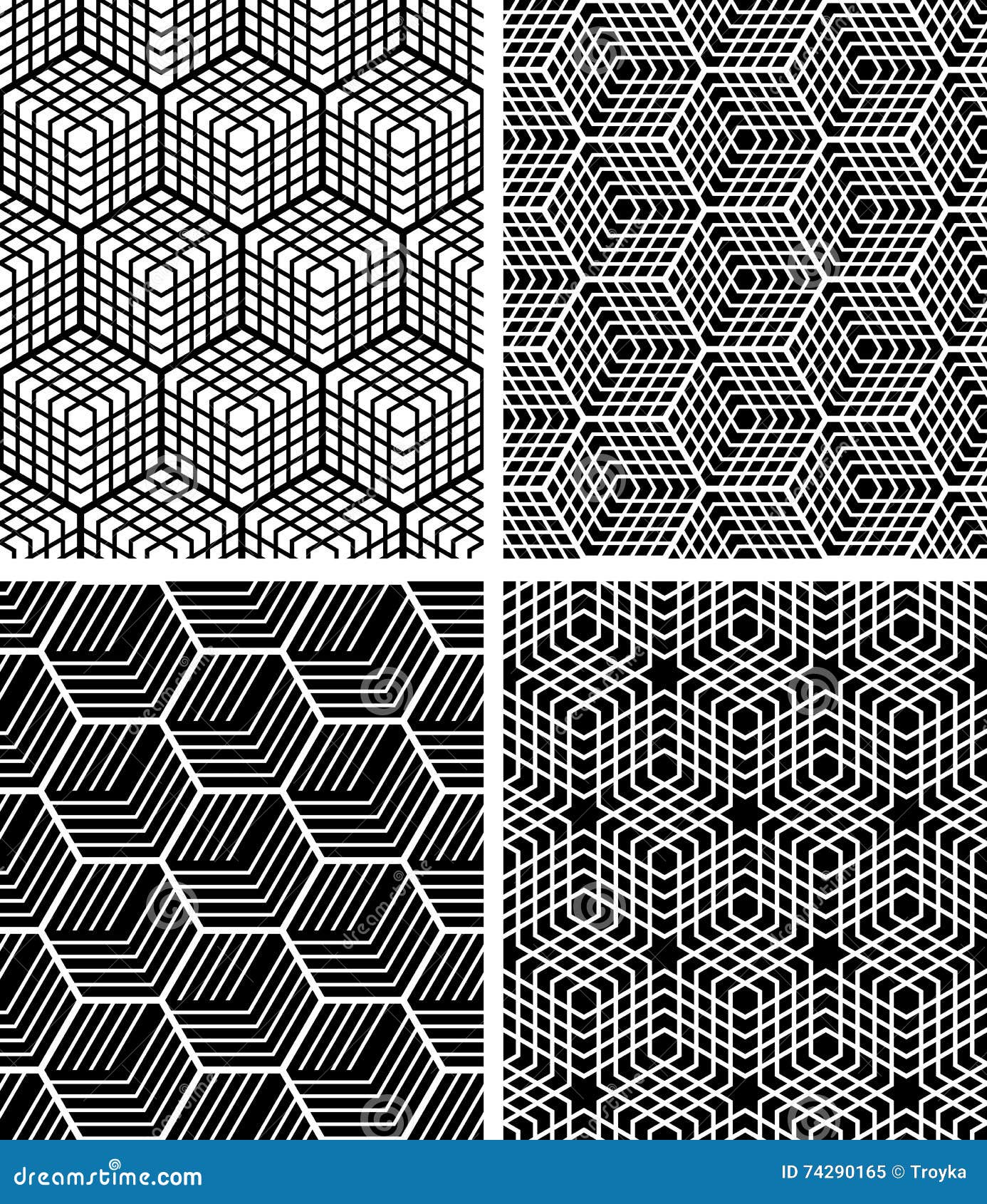 Seamless op art patterns. stock vector. Illustration of lines - 74290165