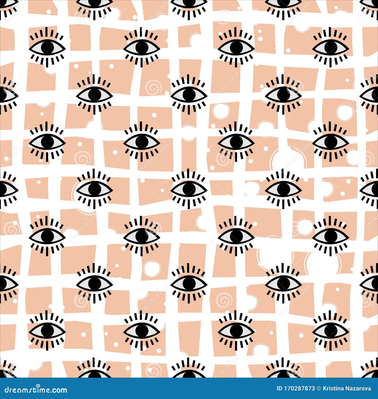 Seamless open eye pattern stock illustration. Illustration of look ...