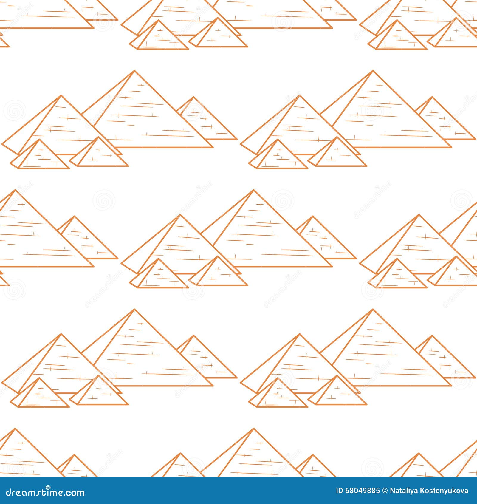 Seamless orande pyramids stock vector. Illustration of graphic - 68049885