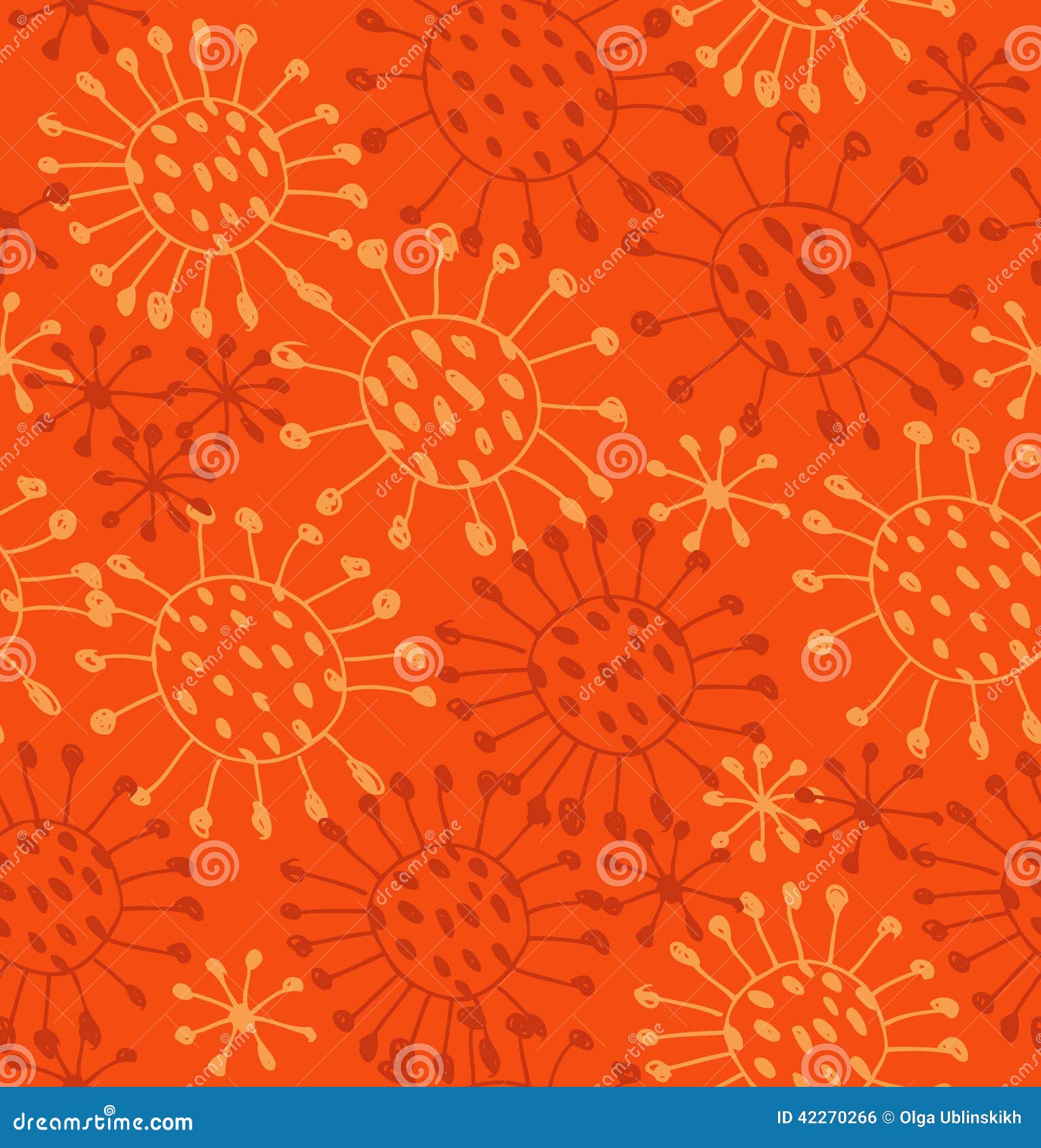 Seamless Orange Abstract Pattern. Endless Decorative Hand Drawn ...