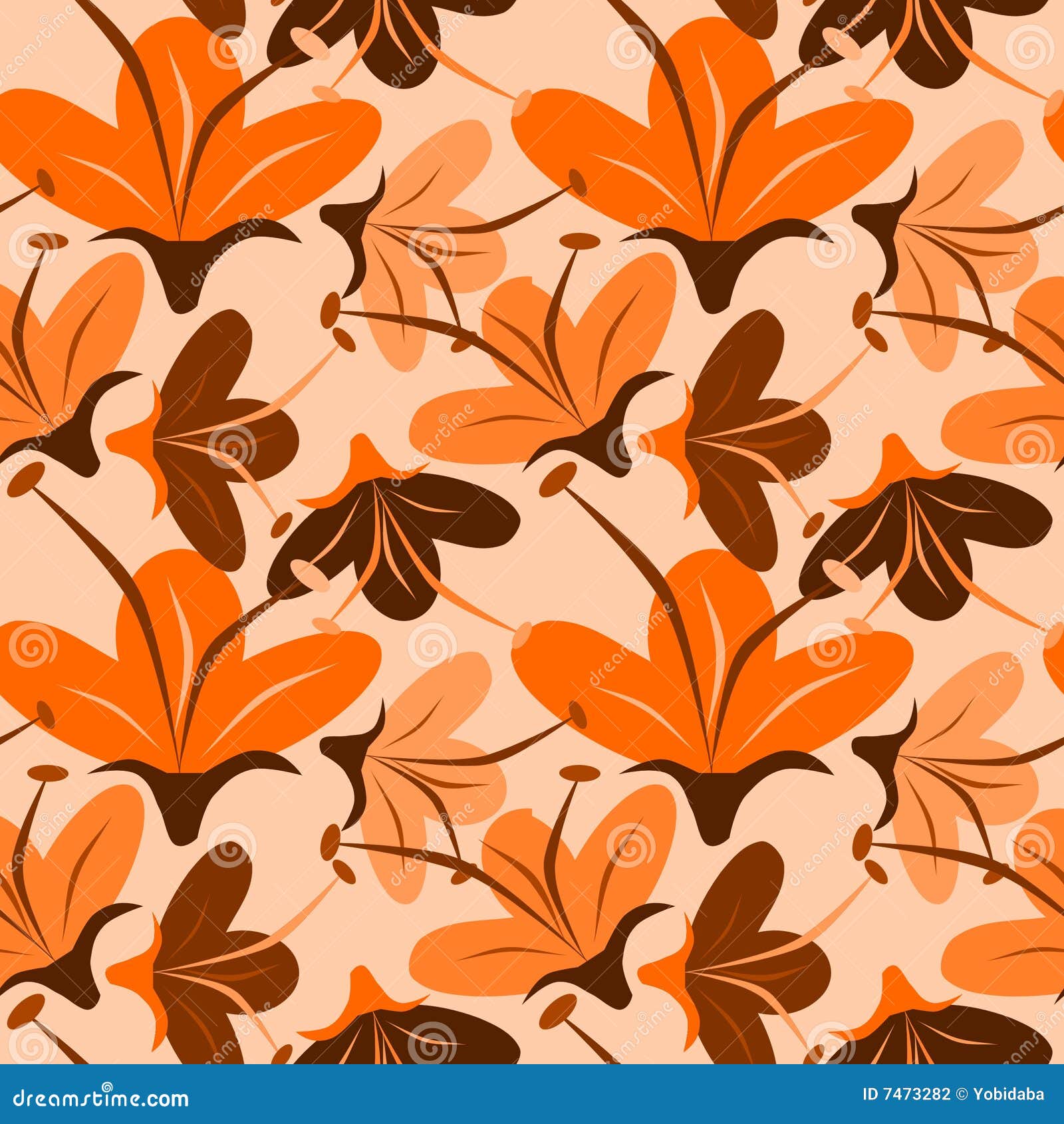 Seamless Orange Leopard Print On White Background. Vector Pattern ...