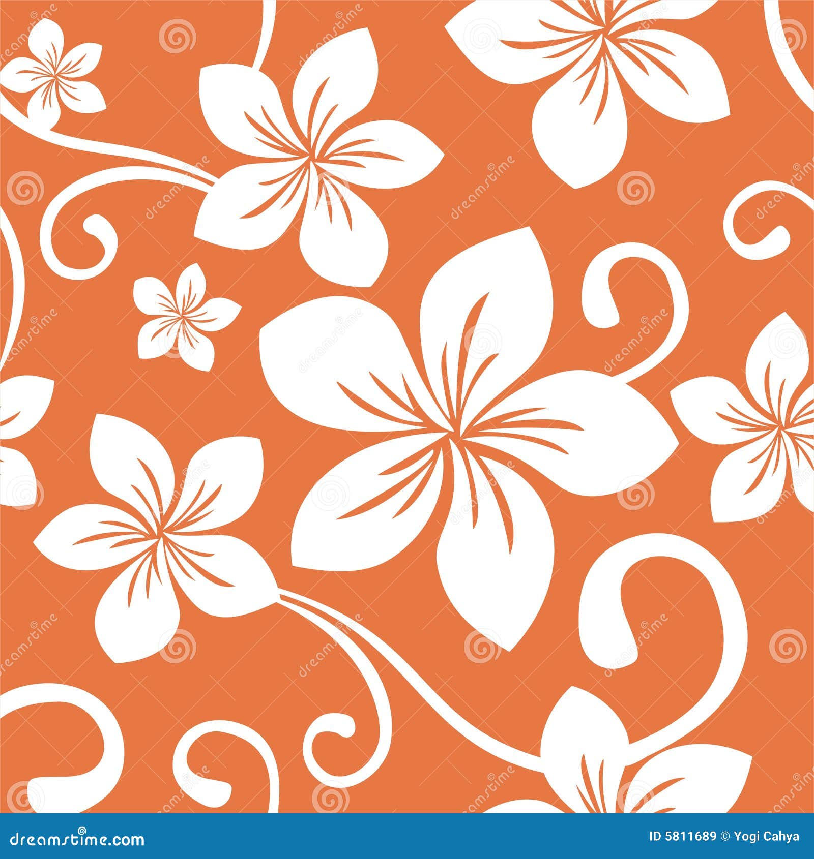 Seamless Orange Hawaii Pattern Stock Illustration - Illustration of ...