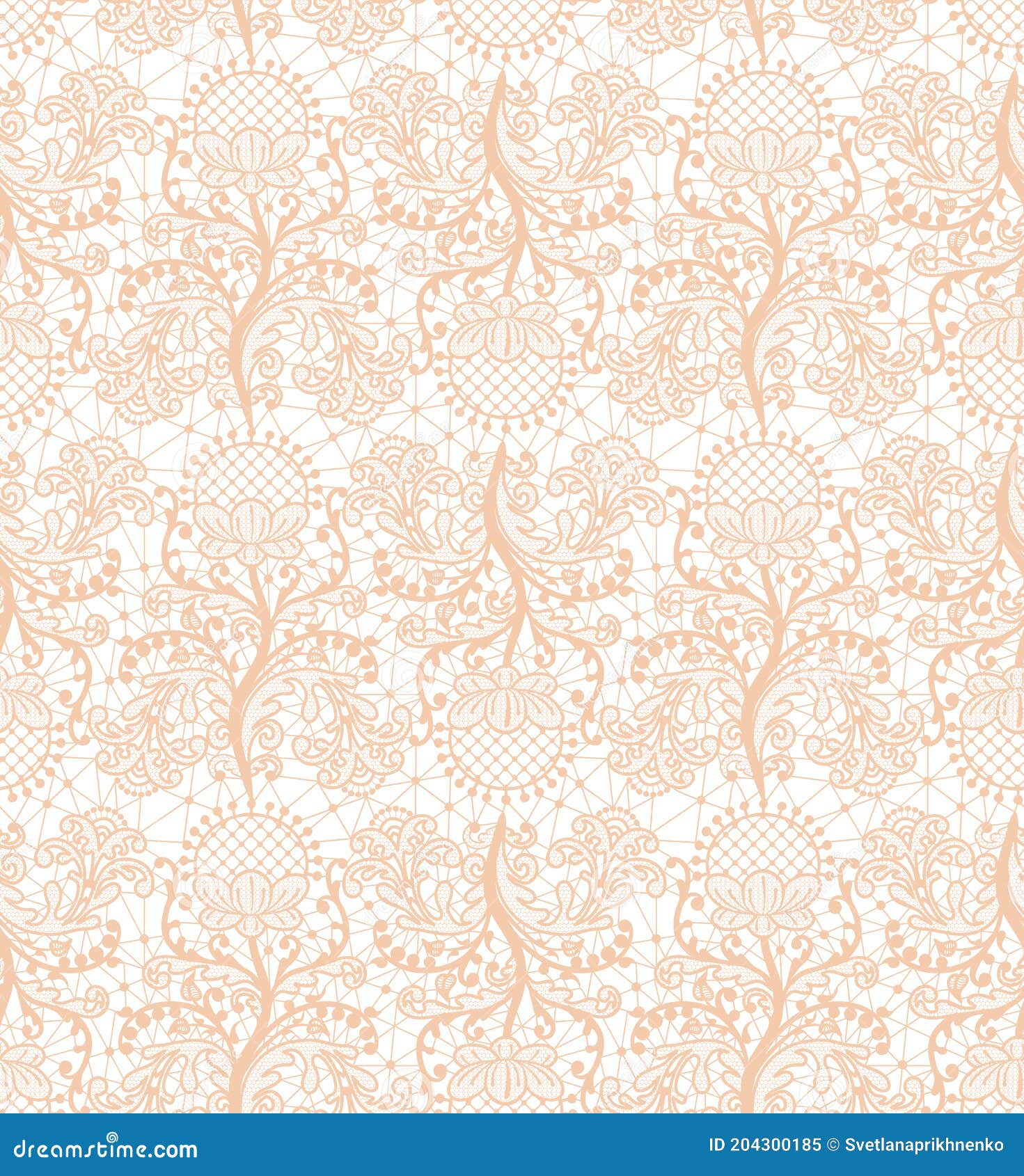 Seamless orange lace stock vector. Illustration of dresses - 204300185