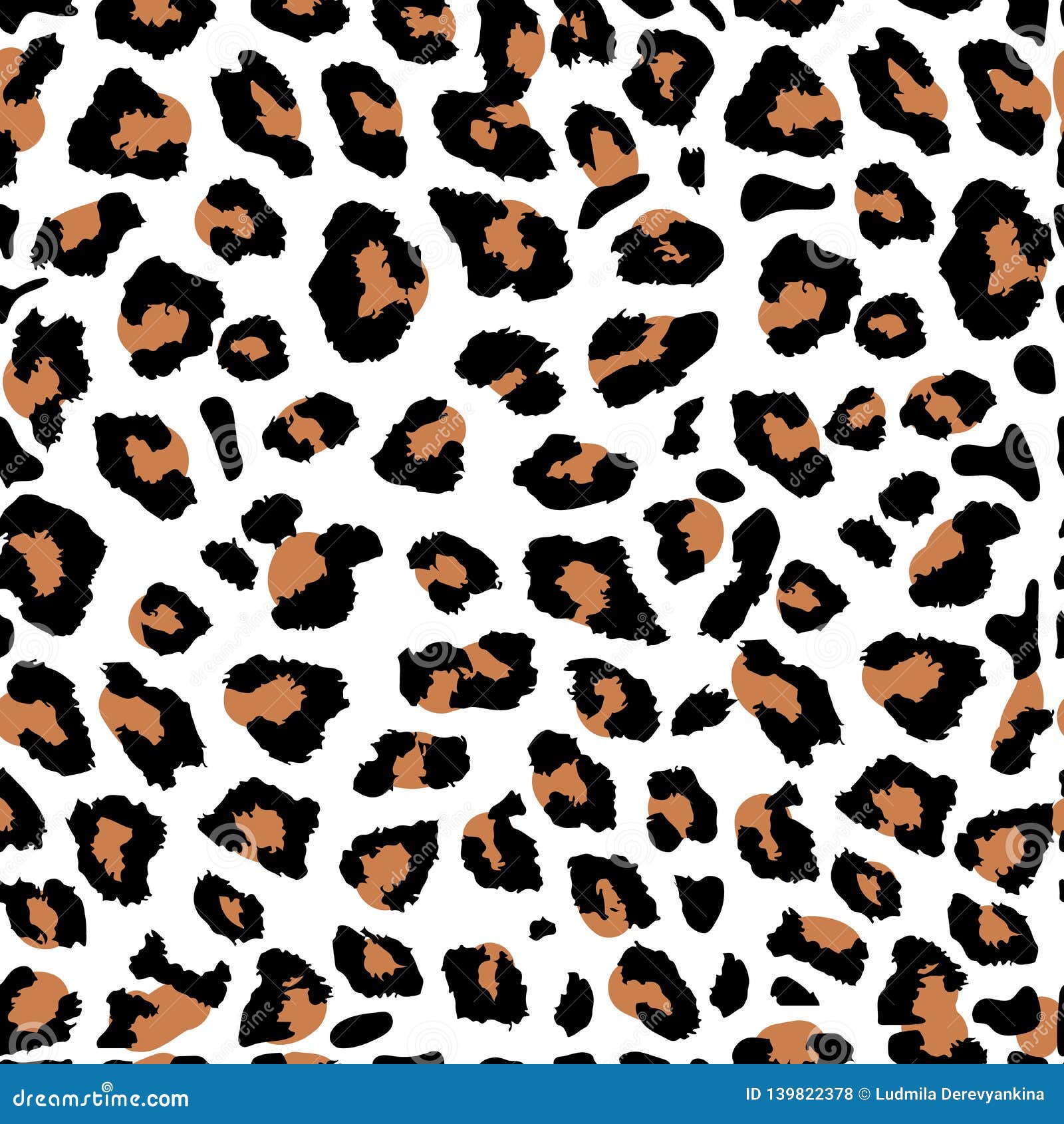 Seamless Orange Leopard Print on White Background. Vector Pattern ... Seamless Orange Leopard Print on White Background. Vector Pattern ...