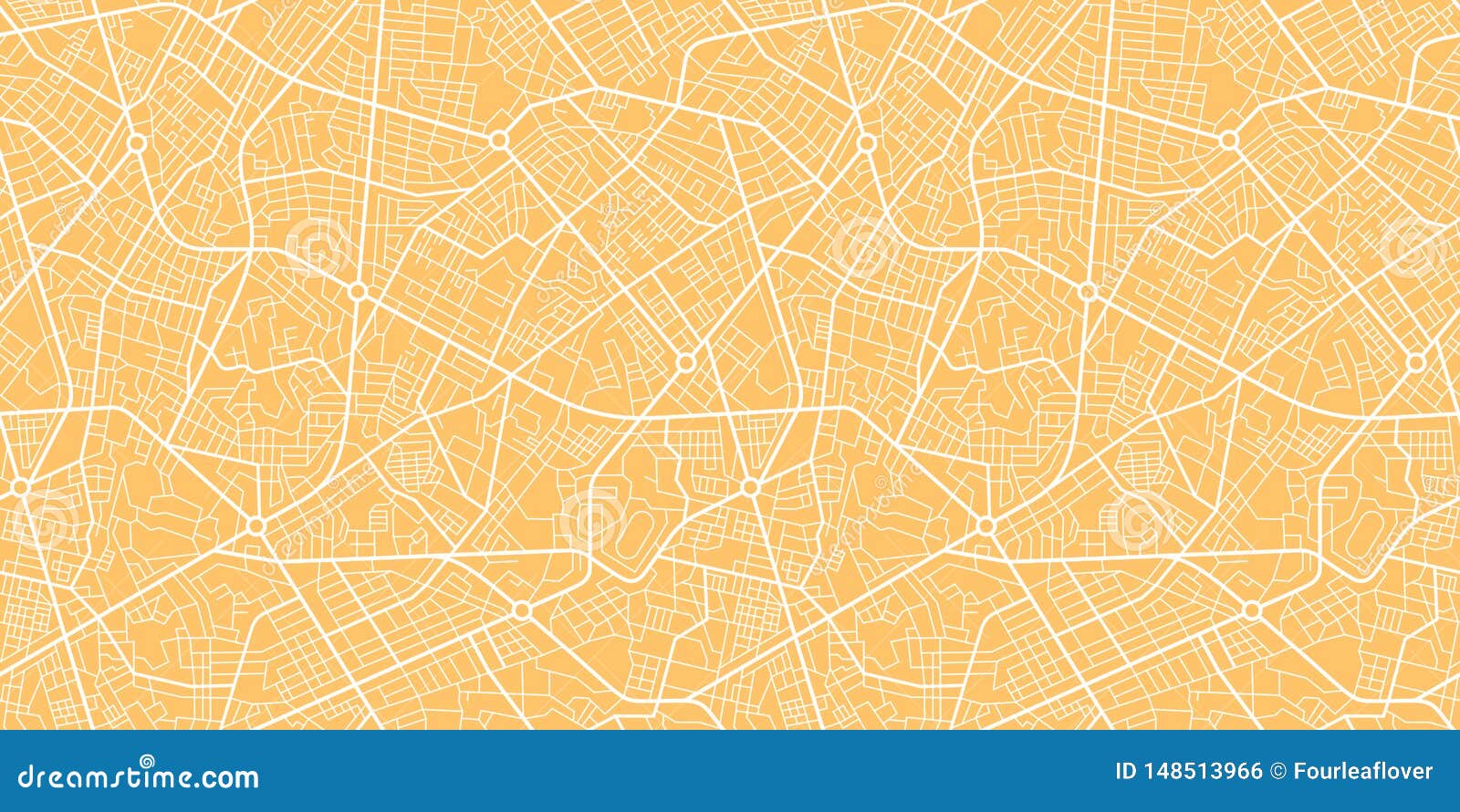 Seamless Orange Map City Plan Stock Vector - Illustration of pattern ...