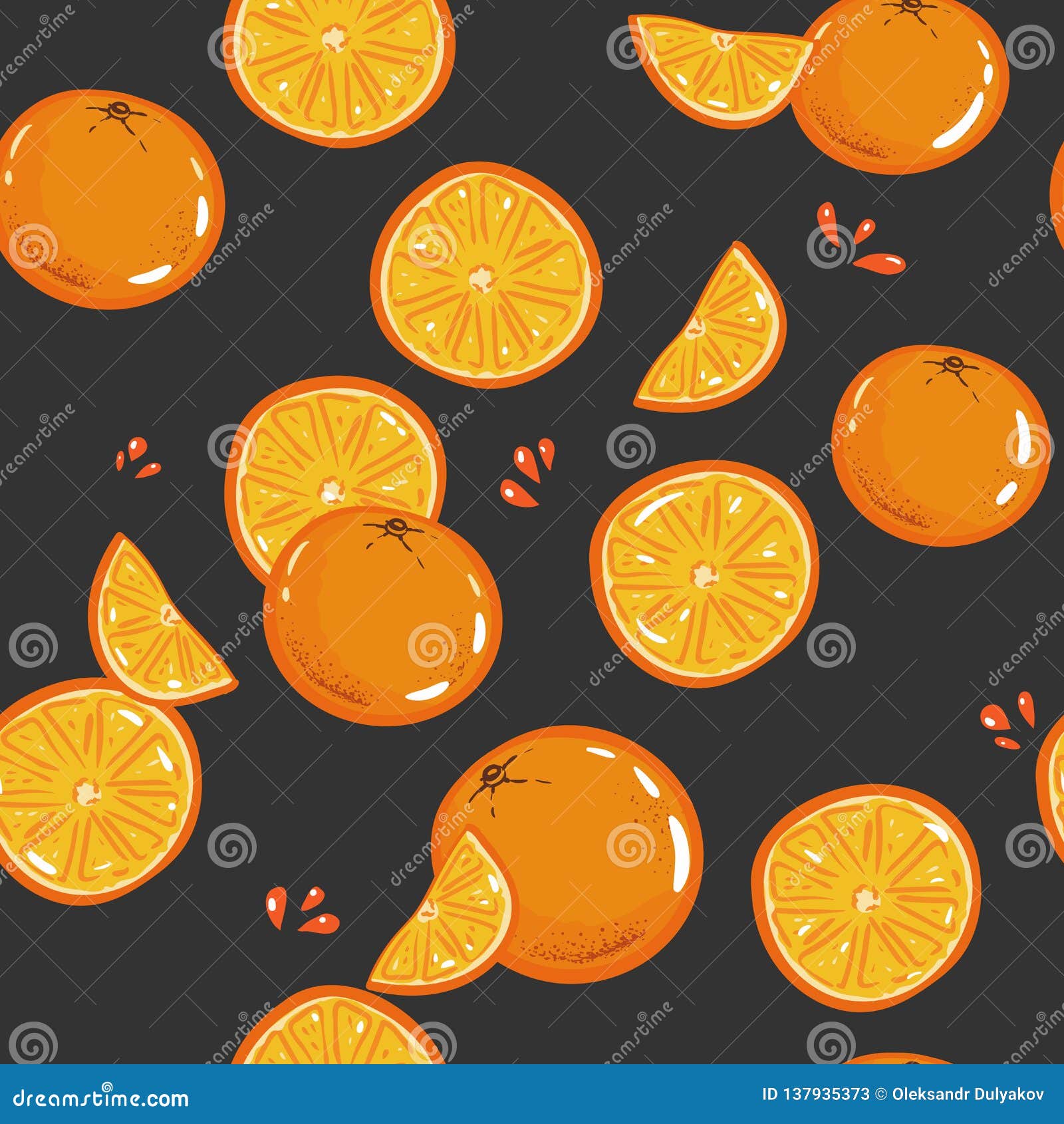 Seamless Orange Pattern.Vintage Vector Illustration.Template for ...