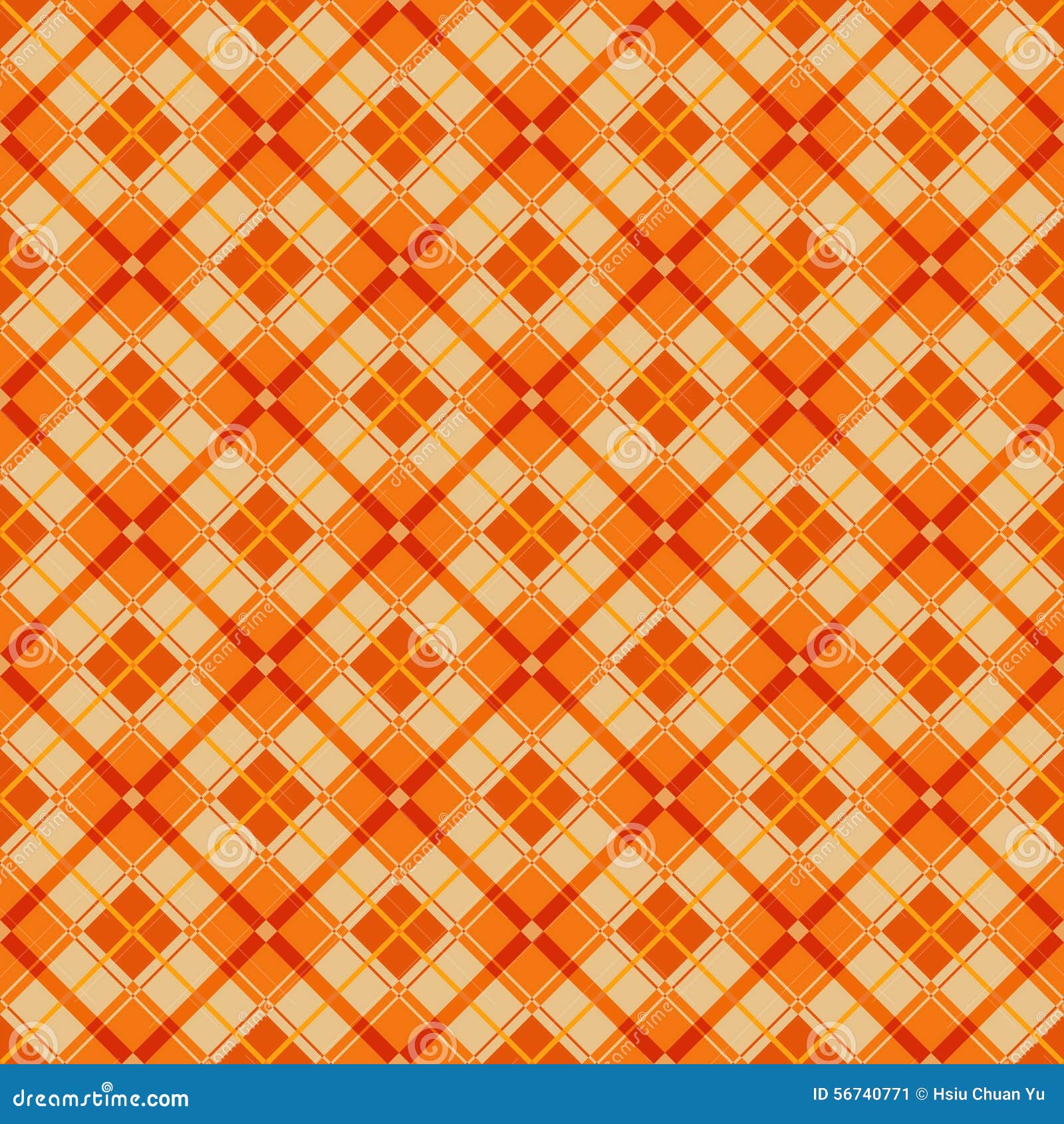 Seamless Orange and Yellow Diamond Check Geometry Pattern Background ...