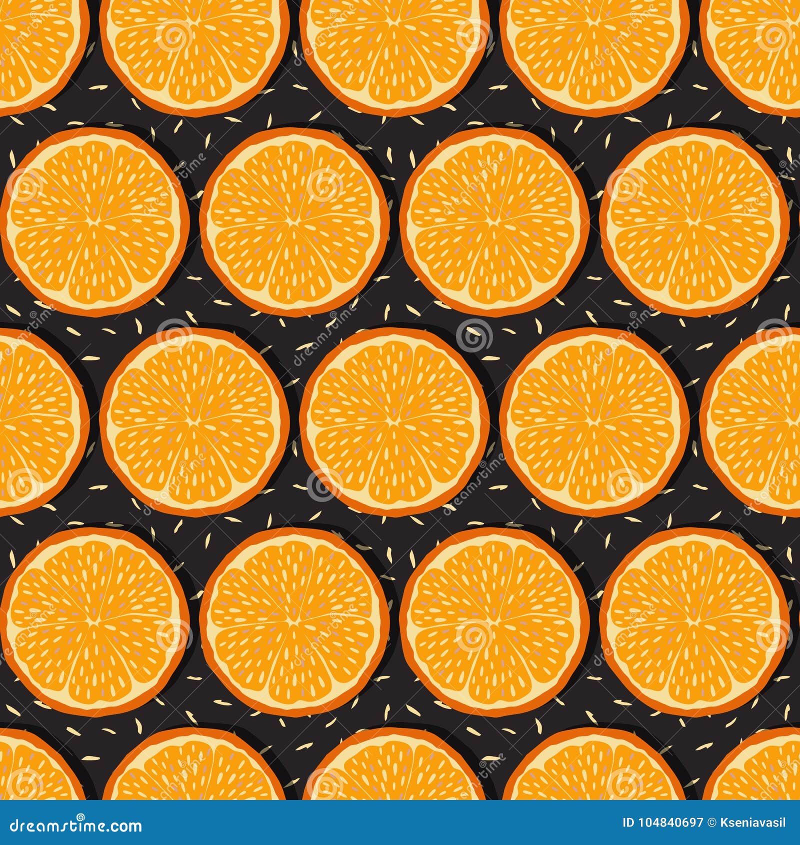 Seamless Oranges Background Stock Vector - Illustration of decoration ...