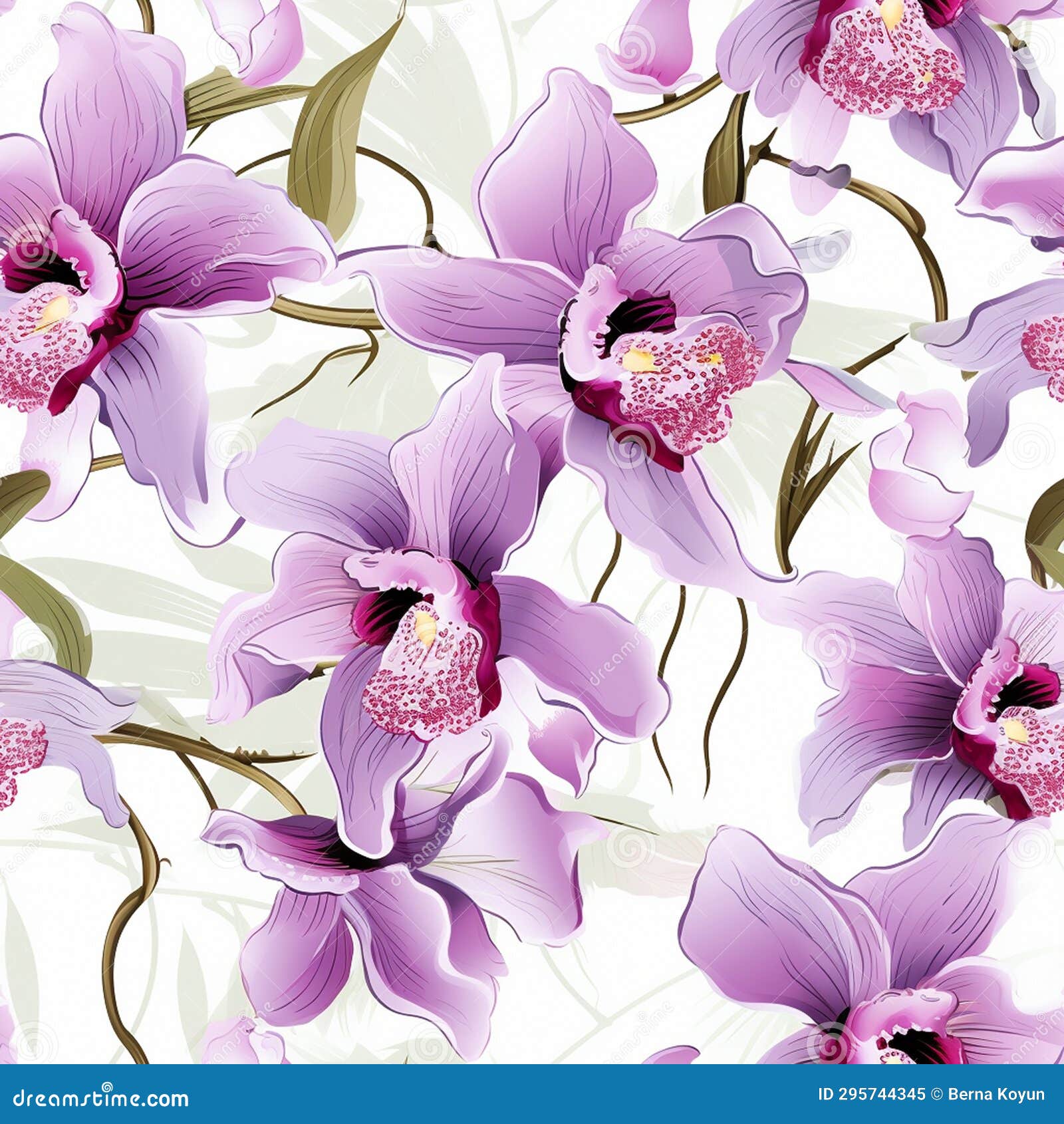 Seamless Orchid Pattern for Packaging Stock Illustration - Illustration ...