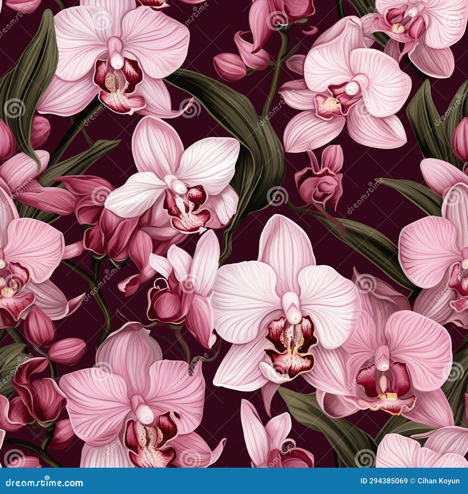 Seamless Orchid Pattern for a Versatile and Easy-to-use Design Stock ...