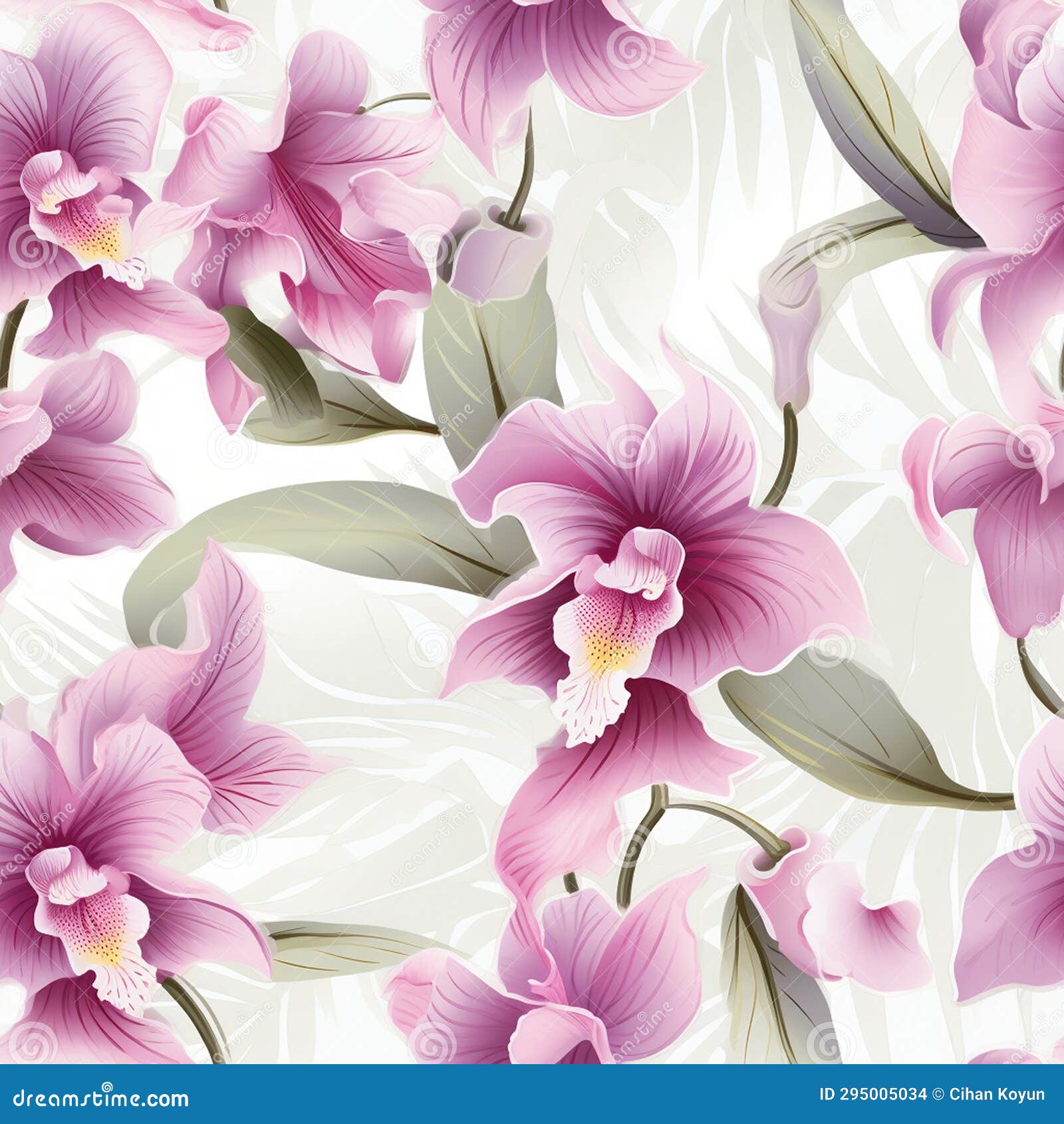 Seamless Orchid Pattern for a Versatile and Easy-to-use Design Stock ...