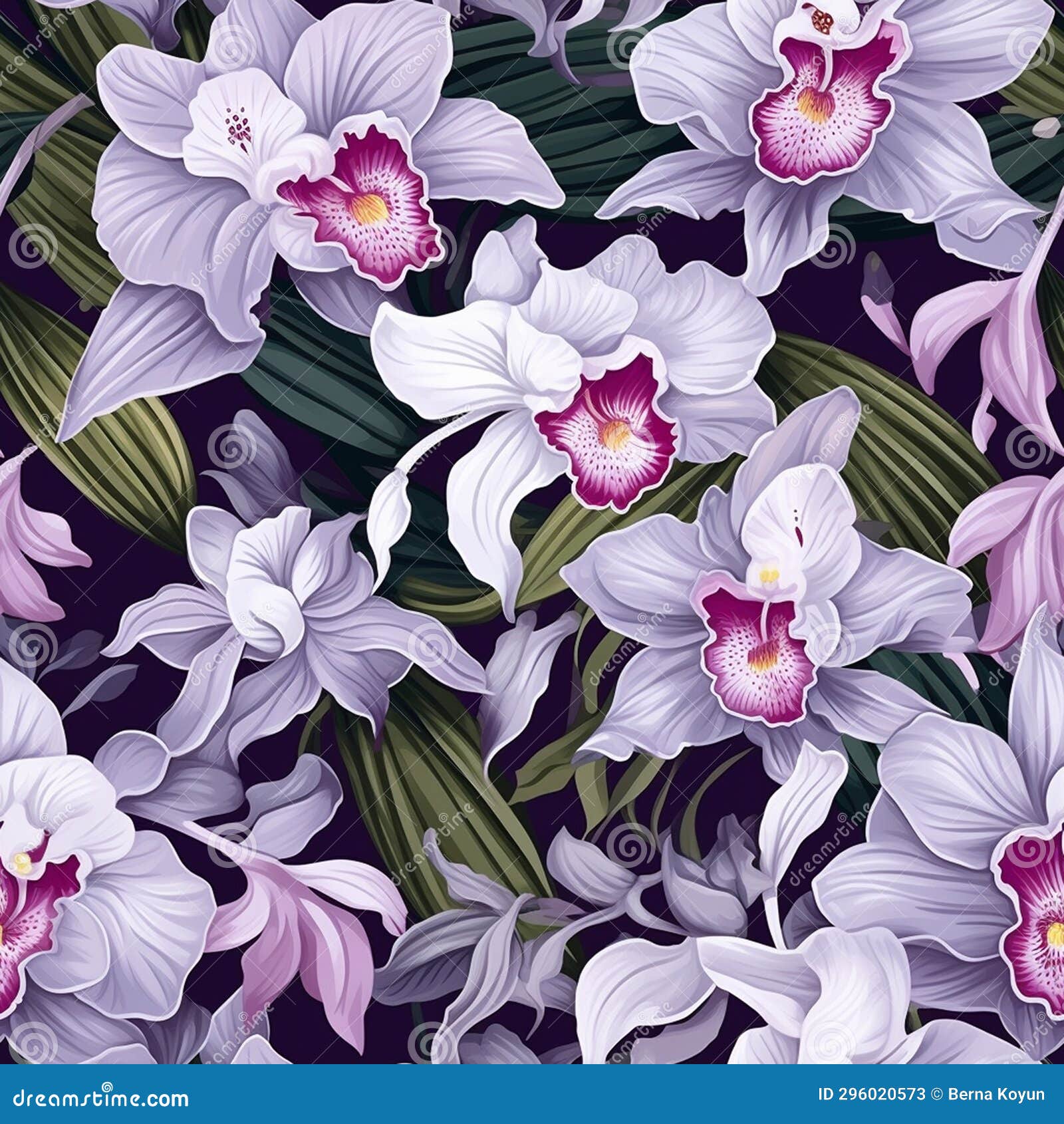 Seamless Orchid Pattern for a Versatile and Easy-to-use Design Stock ...