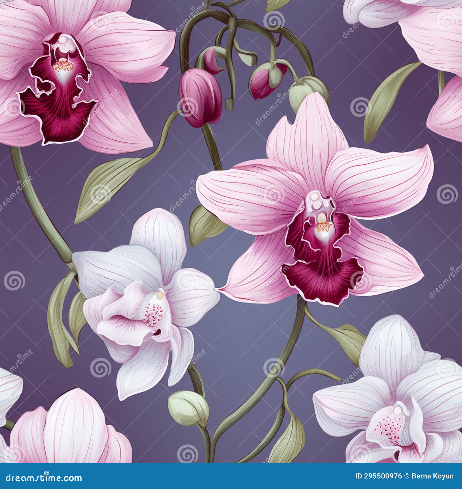 Seamless Orchid Pattern for Wallpaper Design Stock Photo - Image of ...