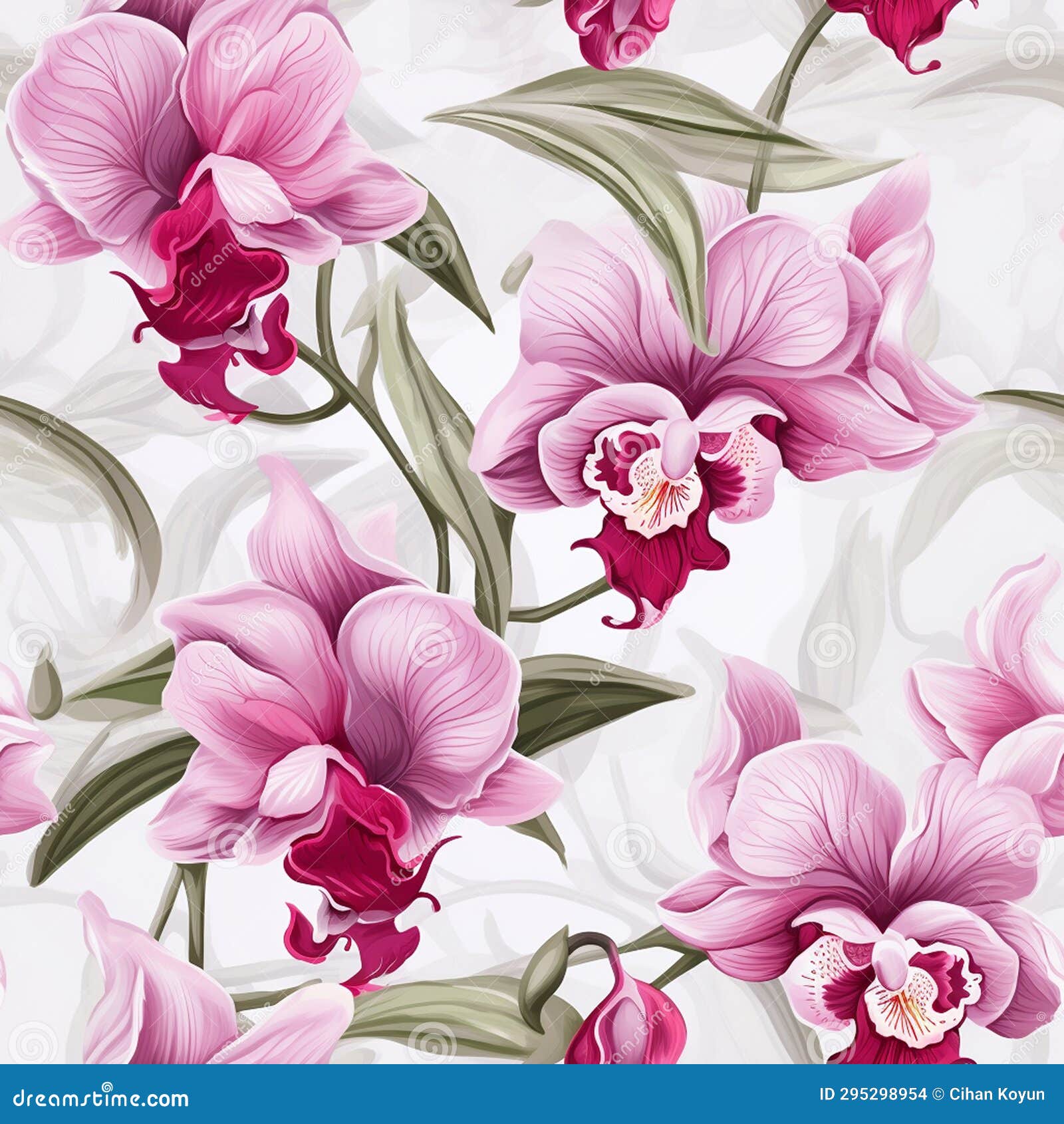 Seamless orchid texture stock illustration. Illustration of palm ...