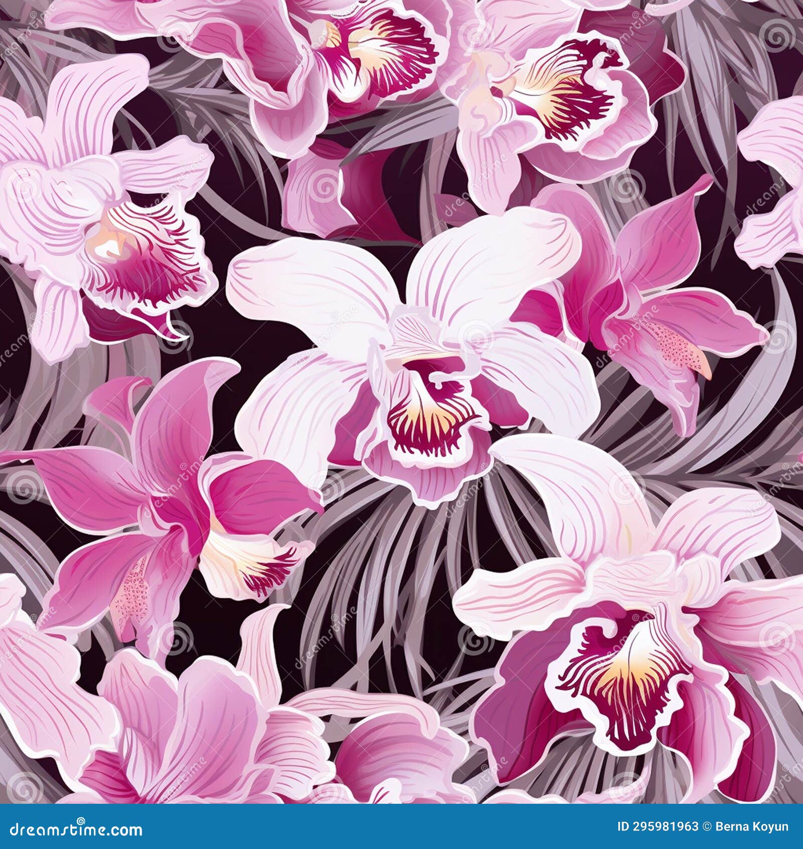 Seamless orchid texture stock illustration. Illustration of garden ...