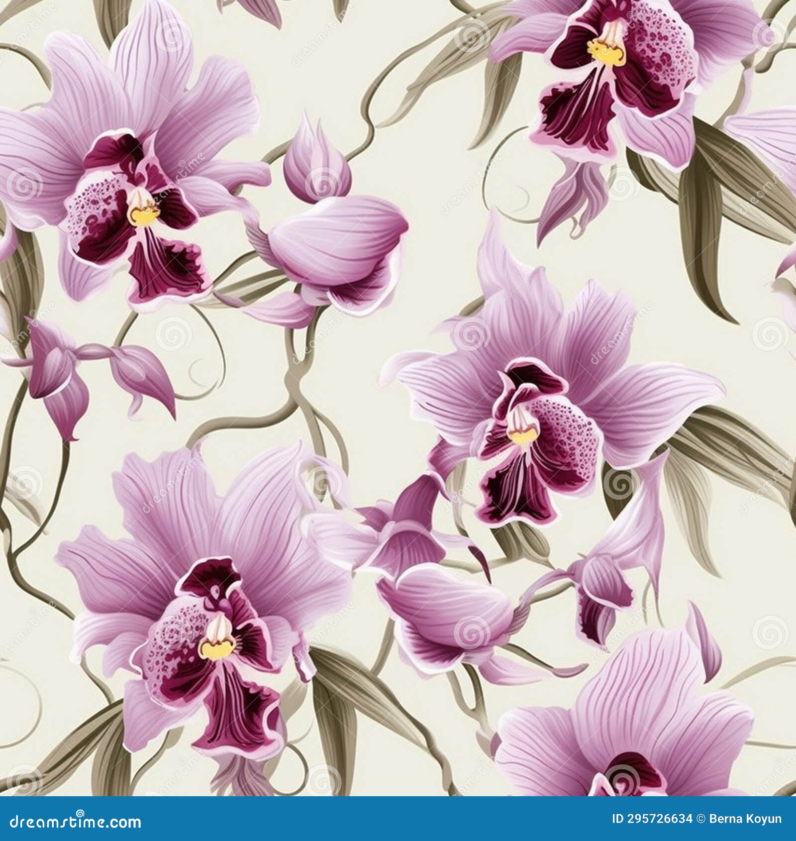 Seamless orchid texture stock illustration. Illustration of gentle ...