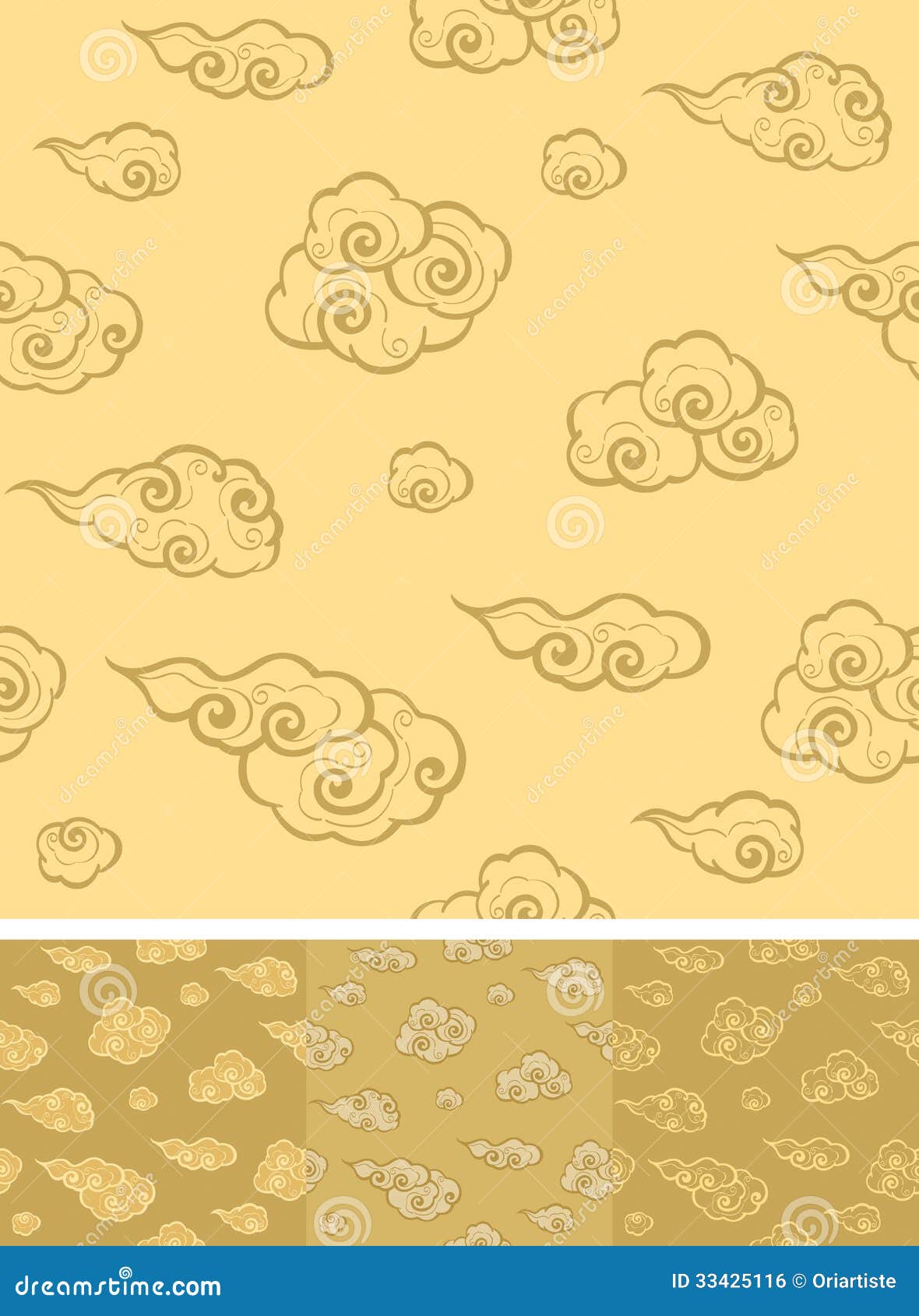 Seamless Oriental Cloud Pattern Stock Vector - Illustration of ...