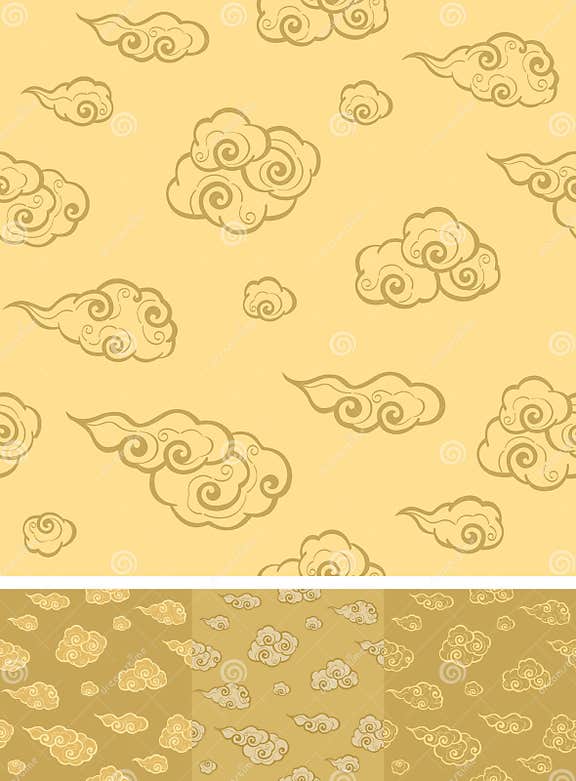 Seamless Oriental Cloud Pattern Stock Vector - Illustration of ...