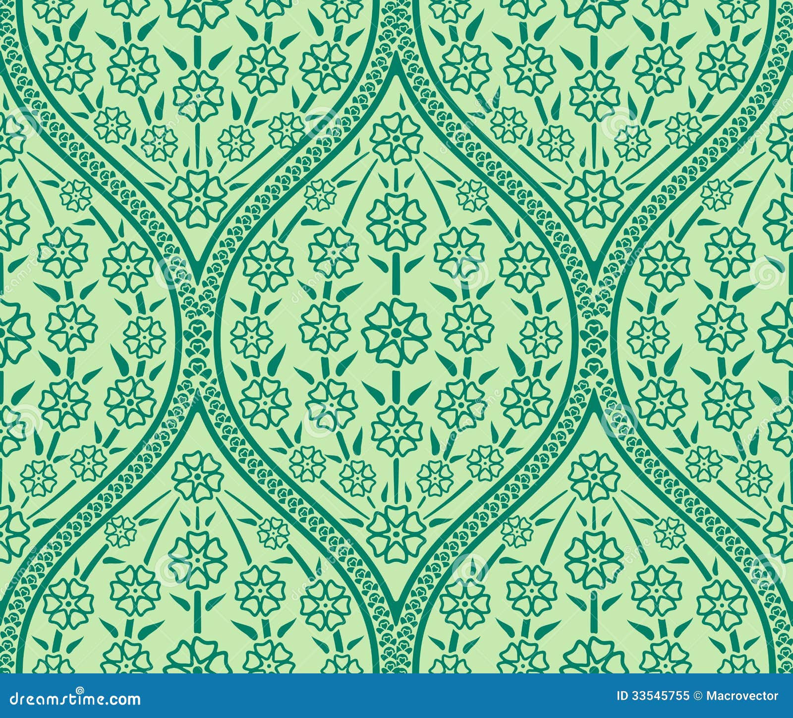 Seamless Oriental Floral Pattern Stock Vector - Illustration of arabian ...