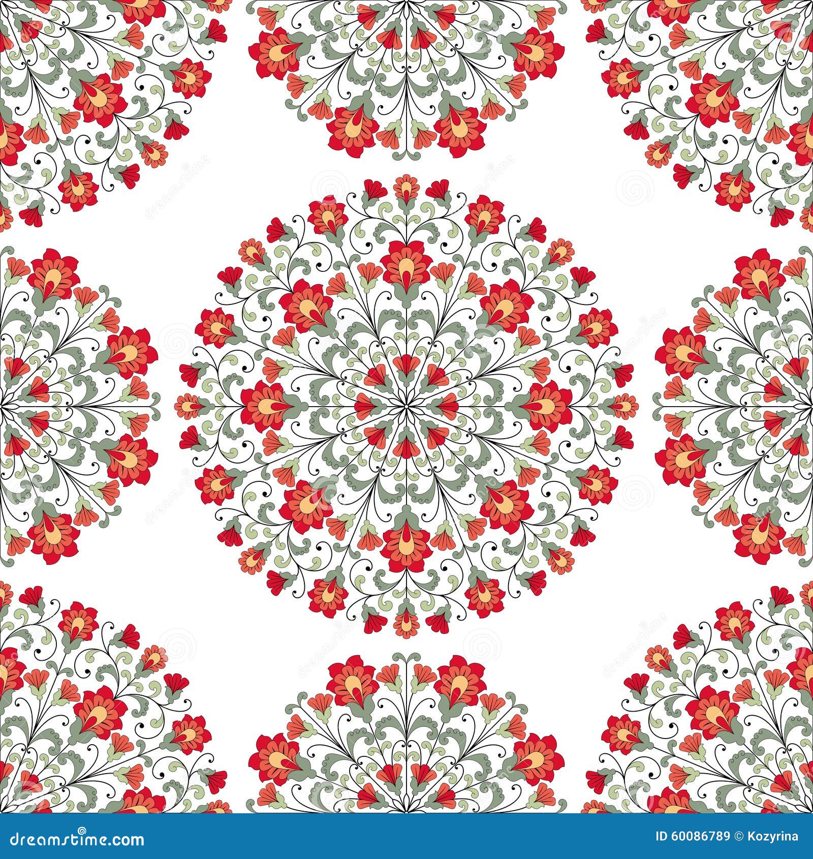 Seamless oriental pattern stock vector. Illustration of lacy - 60086789