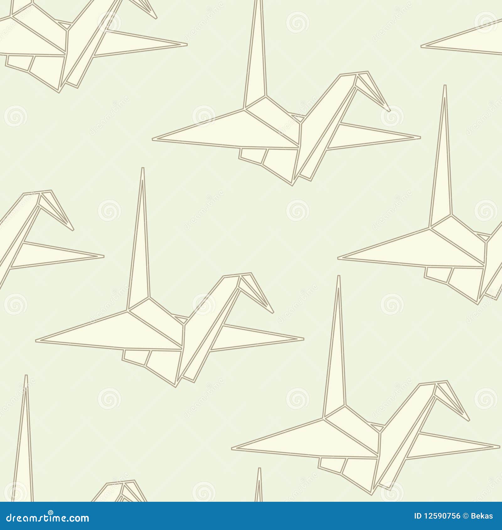 Origami Pattern Background With Outline Animals Vector Illustration ...